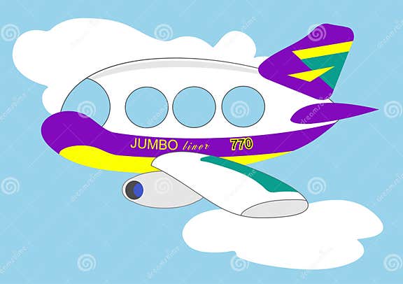 Jumbo Jet stock vector. Illustration of jumbo, clouds, travel - 48304