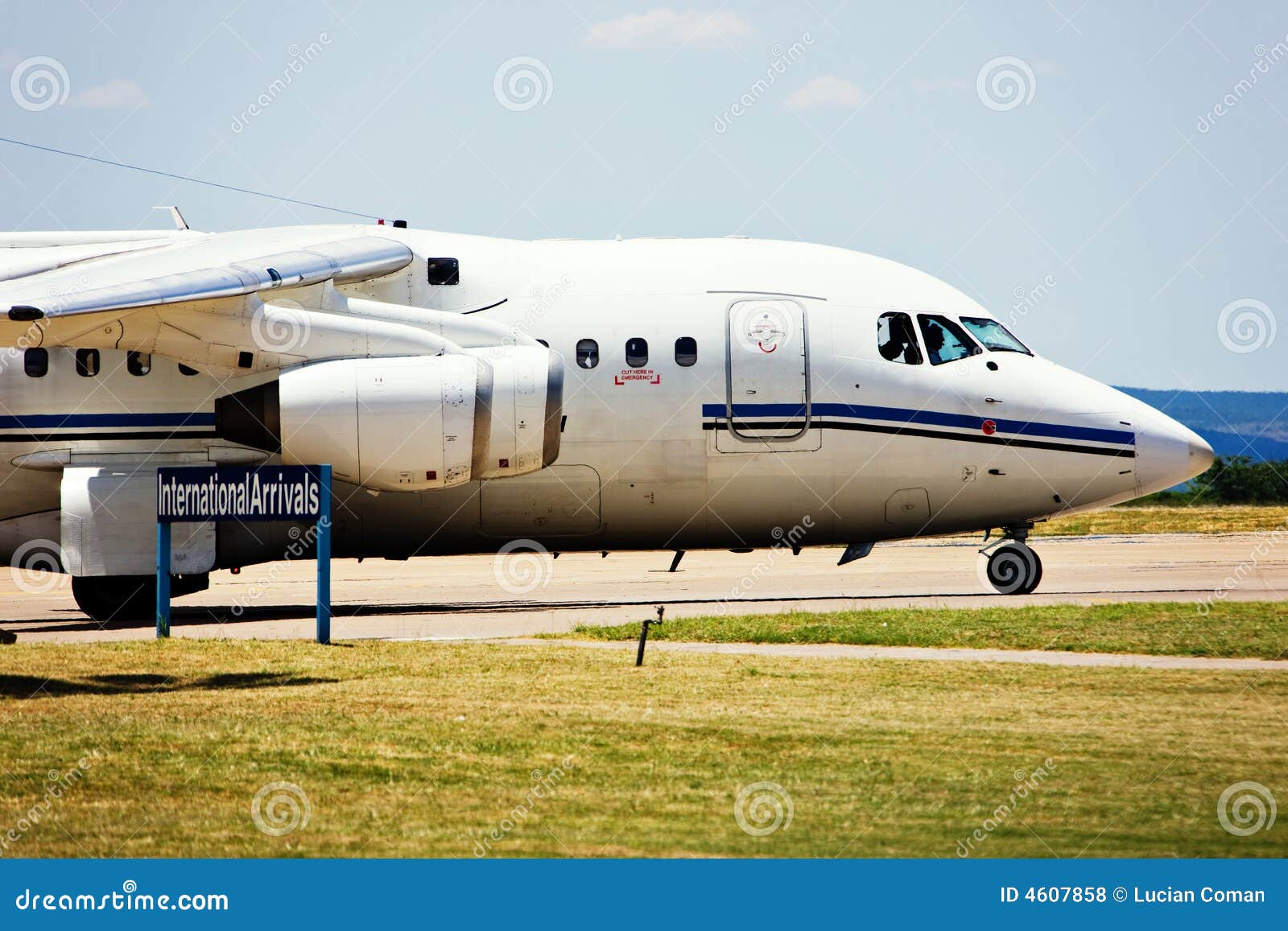 Jumbo Jet Airliner Landing On Runway Stock Photo | CartoonDealer.com ...