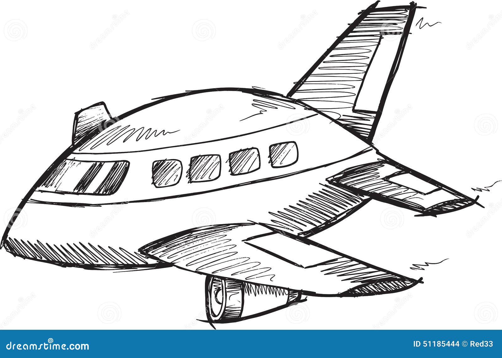 Jumbo Jet Doodle Vector stock illustration. Illustration of ...