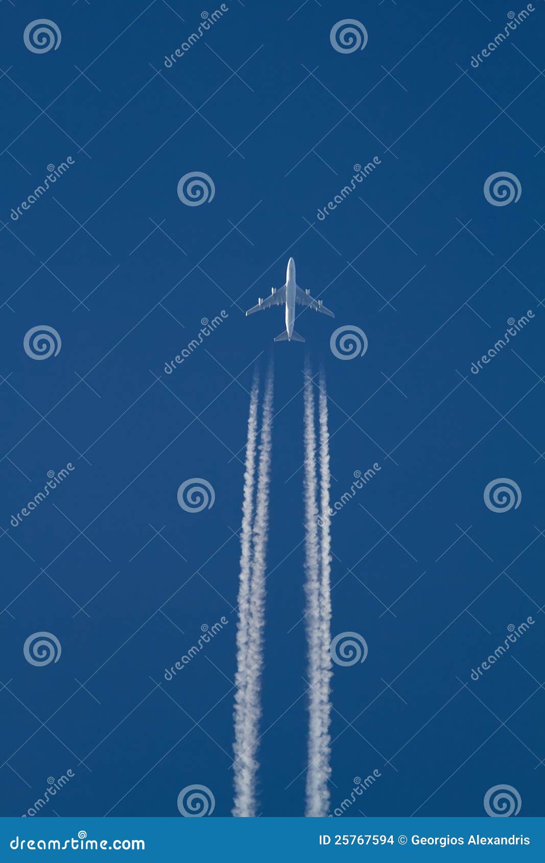 Jumbo Jet Flying High Above Stock Photo - Image of planes, airplanes ...