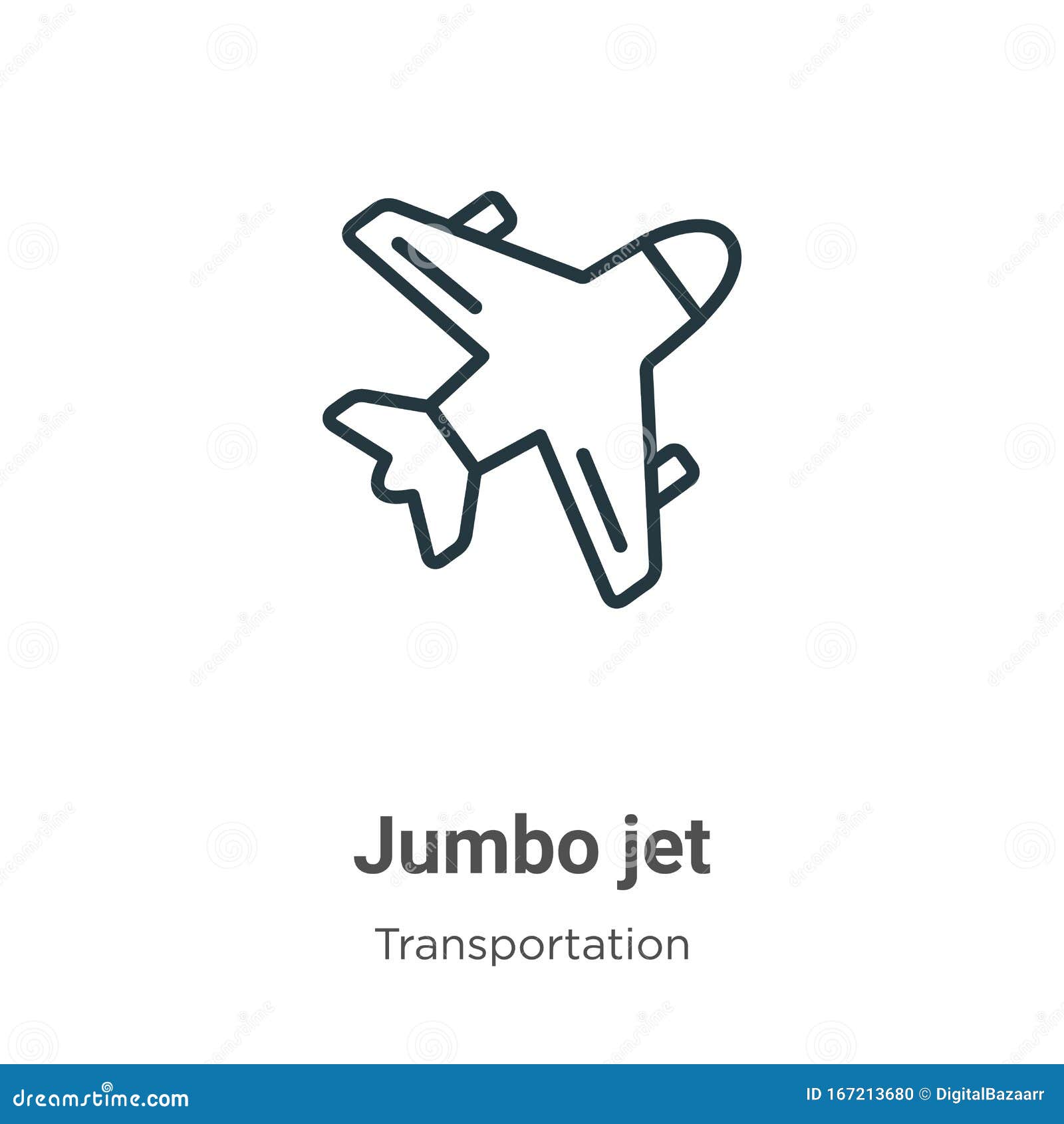 Jumbo Jet Vector Icon On White Background. Flat Vector Jumbo Jet Icon ...
