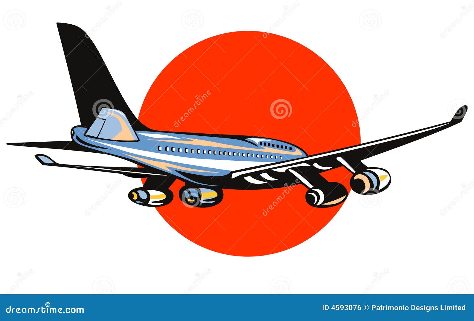 Jumbo jet plane stock vector. Illustration of artwork - 4593076
