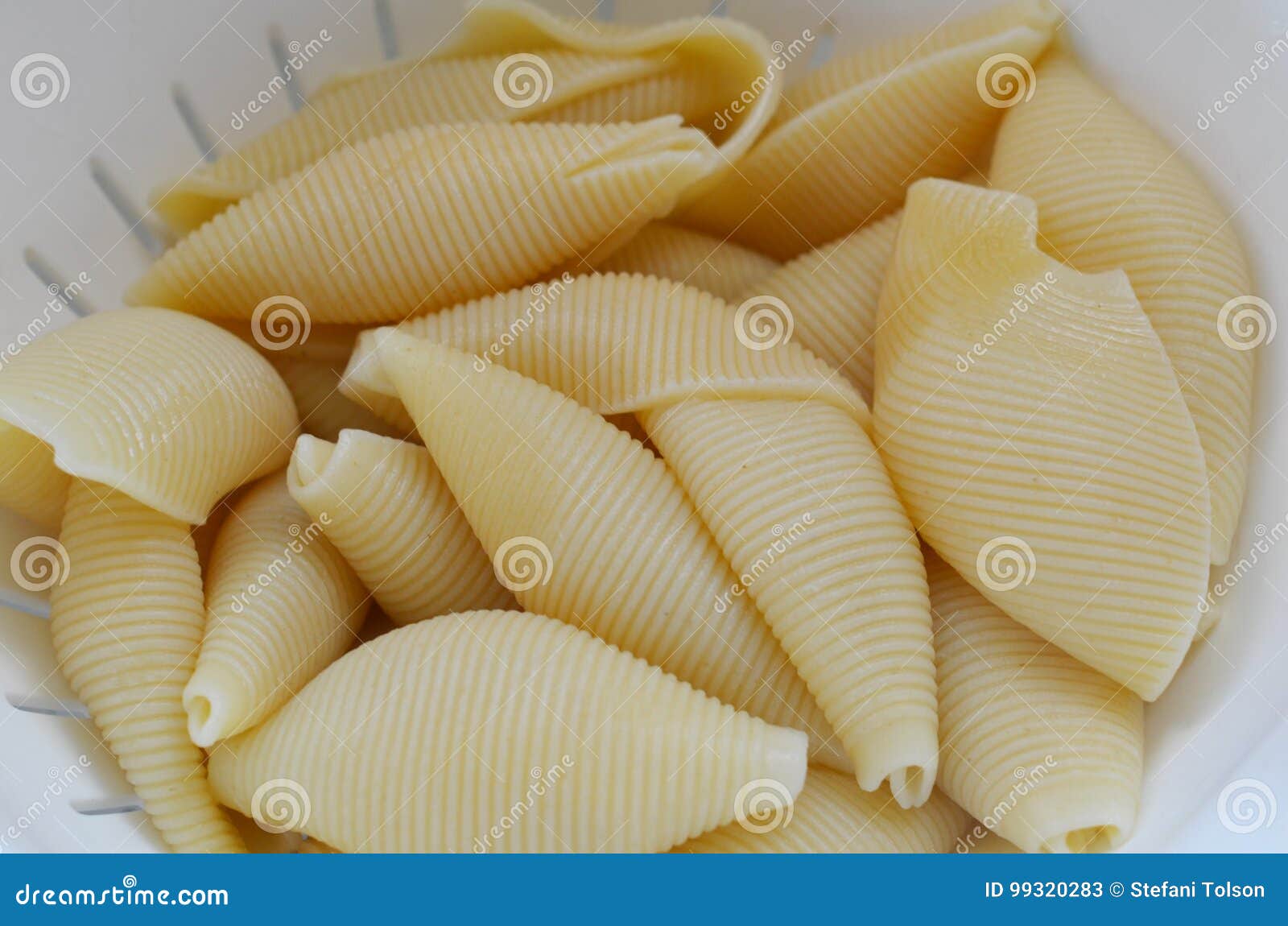 Cooked Jumbo Pasta Shells stock image. Image of lunch - 99320283