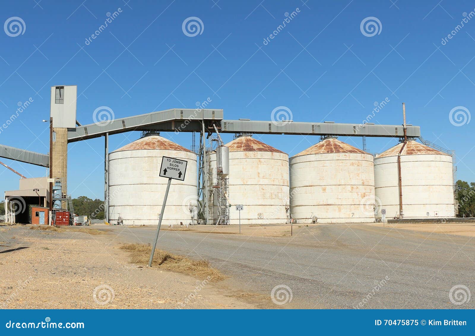 Jumbo Silos and Sign at a Grain Storage Facility Stock Image - Image of ...
