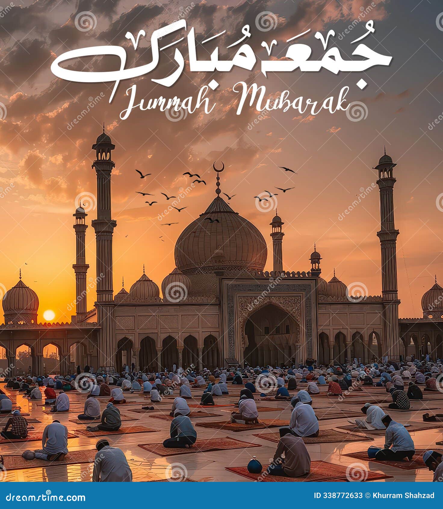 Jummah Mubarak or Blessed Friday Islamic Post with Arabic Calligraphy ...