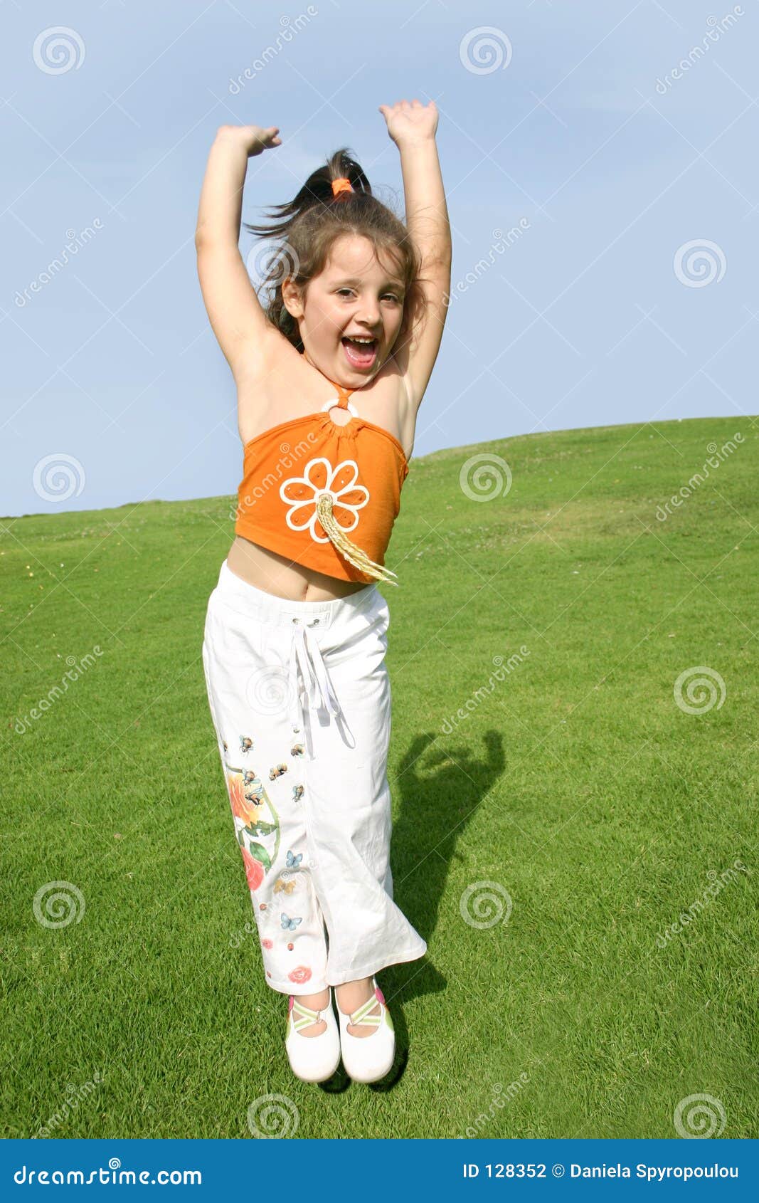 Jump!! stock photo. Image of children, grin, fashion, innocence - 128352