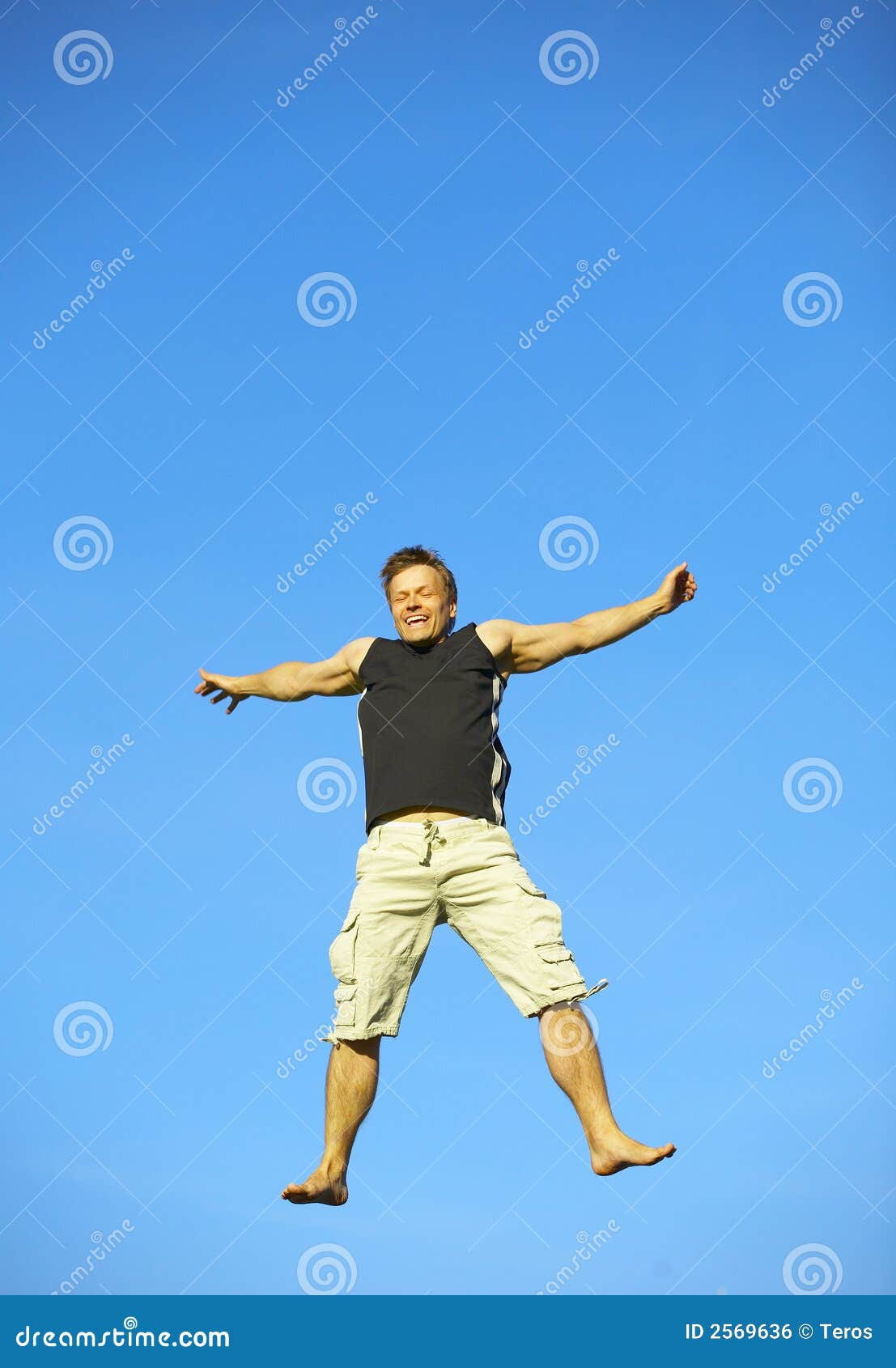 Jump stock photo. Image of laughing, jump, tank, energetic - 2569636
