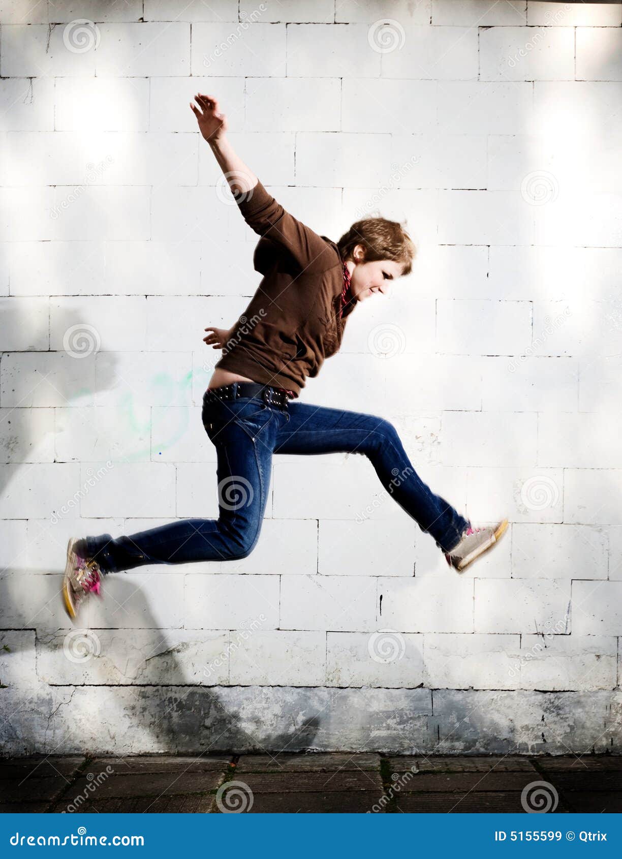Jump. stock image. Image of flexibility, jeans, running - 5155599