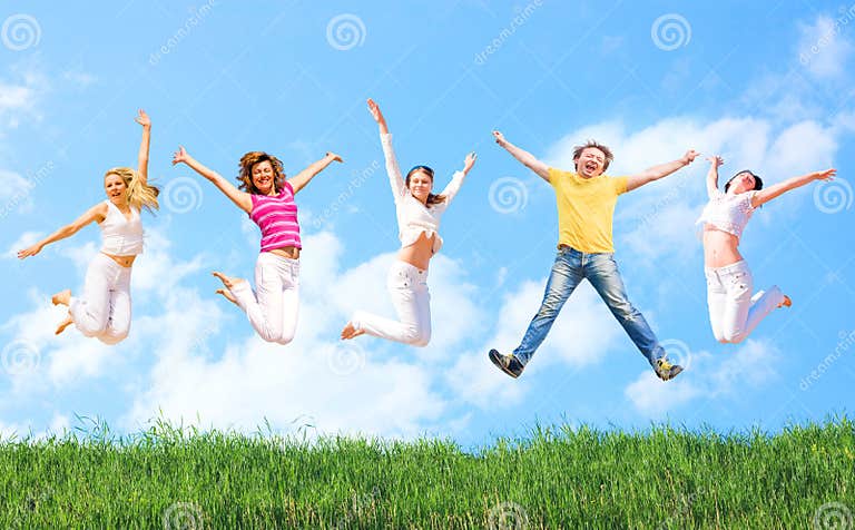 Jump stock image. Image of friends, active, couple, happiness - 8216289