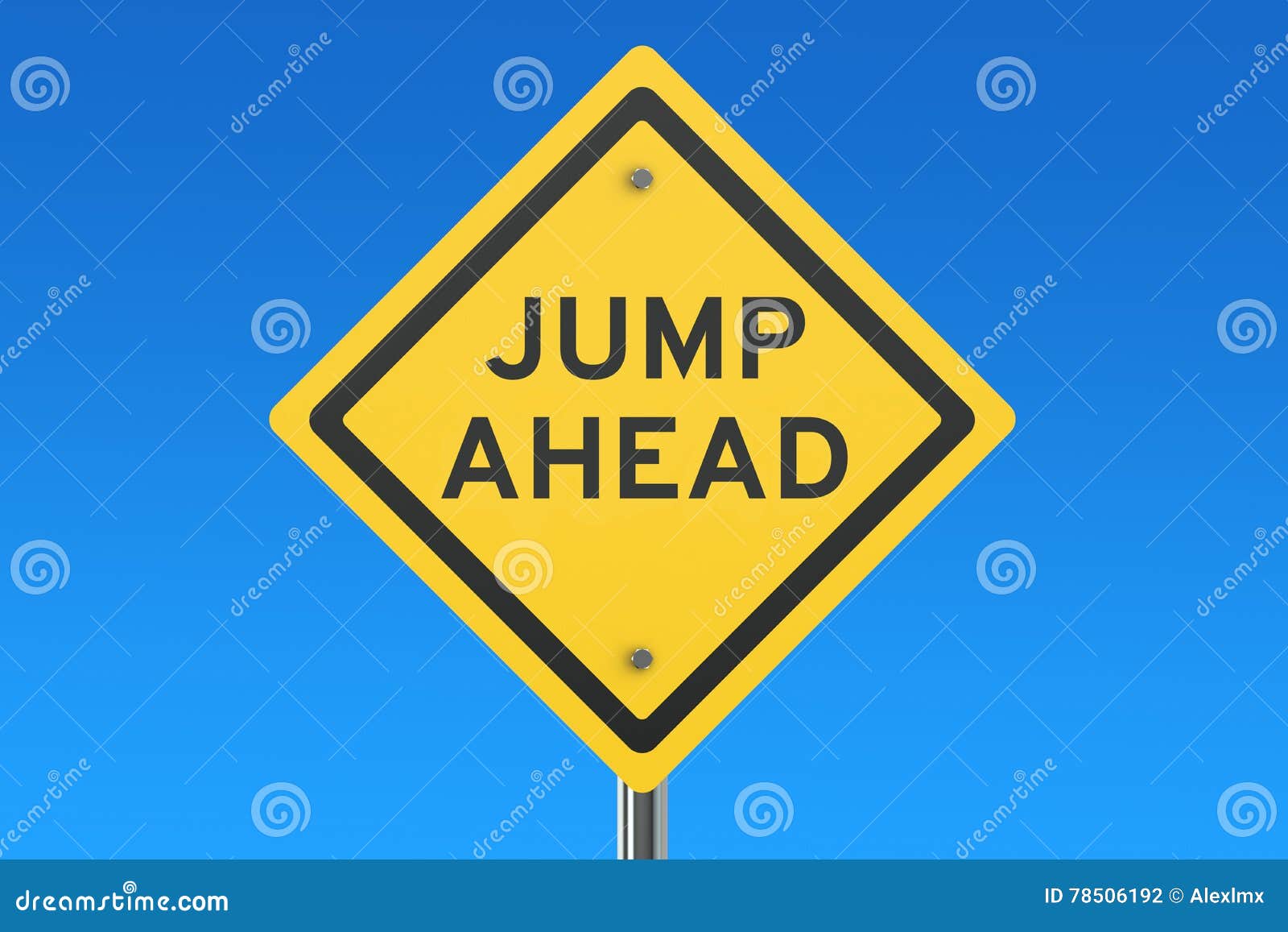 Jump Ahead road sign stock illustration. Illustration of roadsign ...