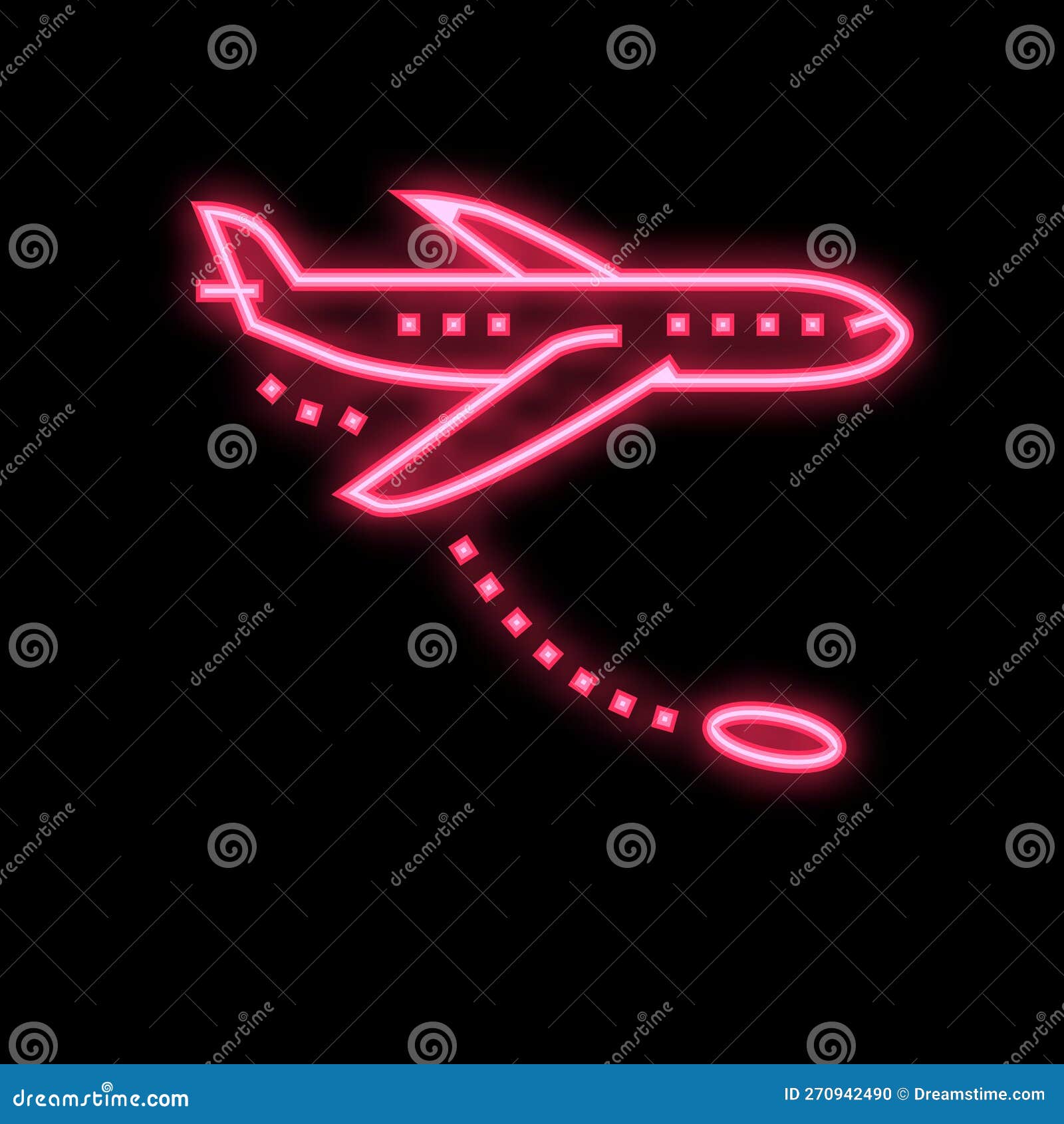 Airplane Neon Light Icon Vector Illustration | CartoonDealer.com #200424386