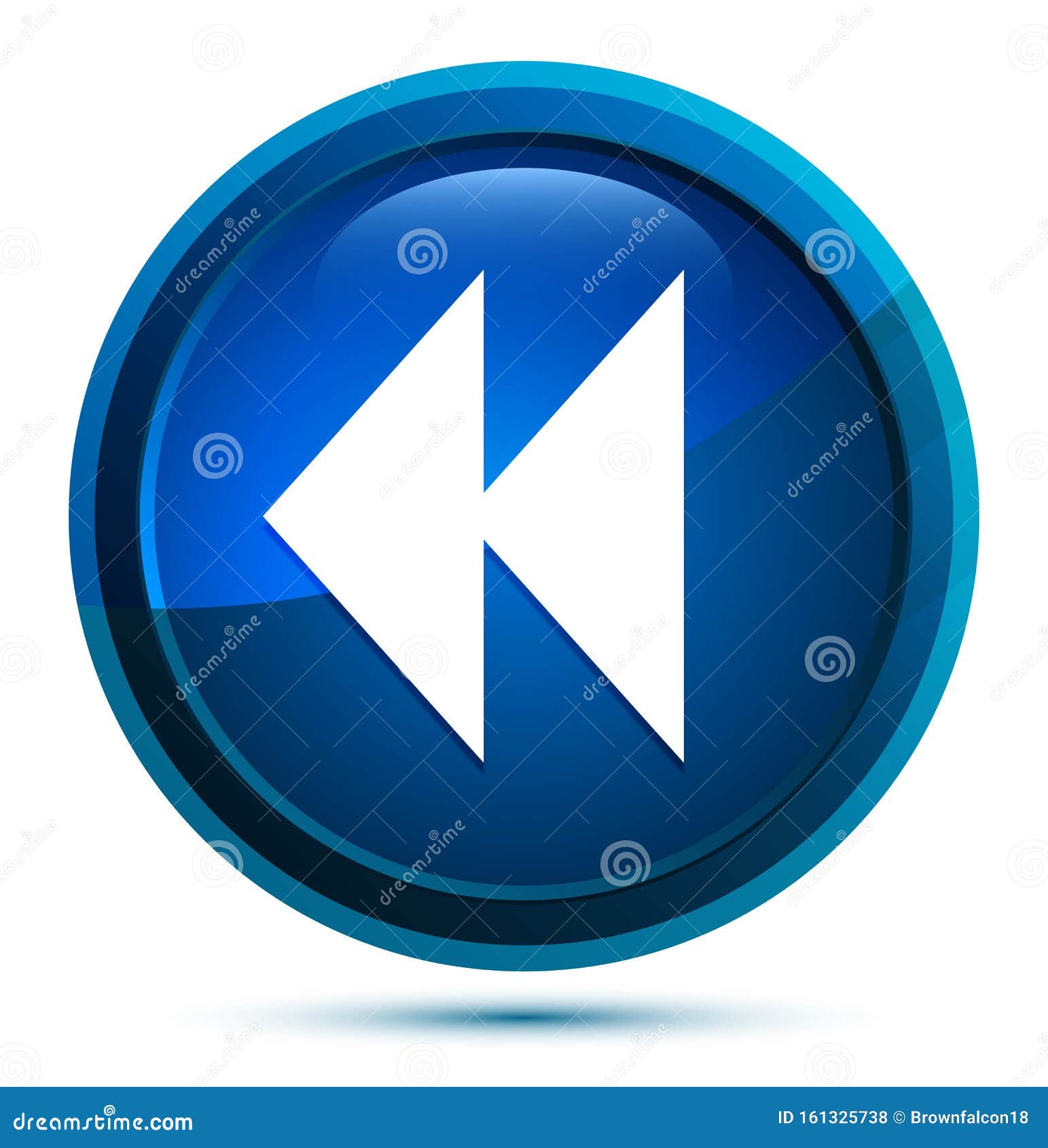 Jump Backward Icon Elegant Blue Round Button Illustration Stock Vector ...