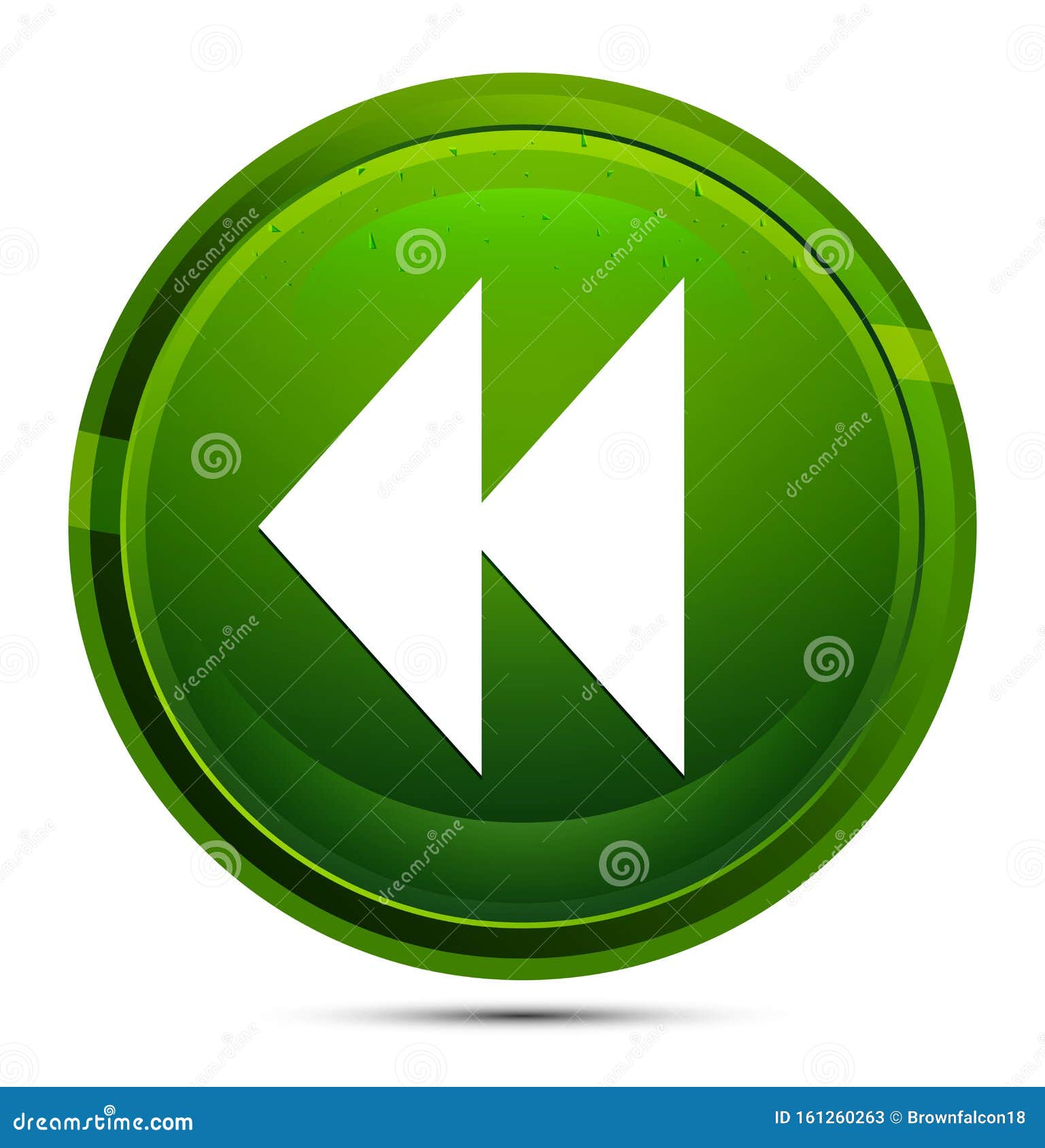 Jump Backward Icon Glassy Green Round Button Illustration Stock Vector ...