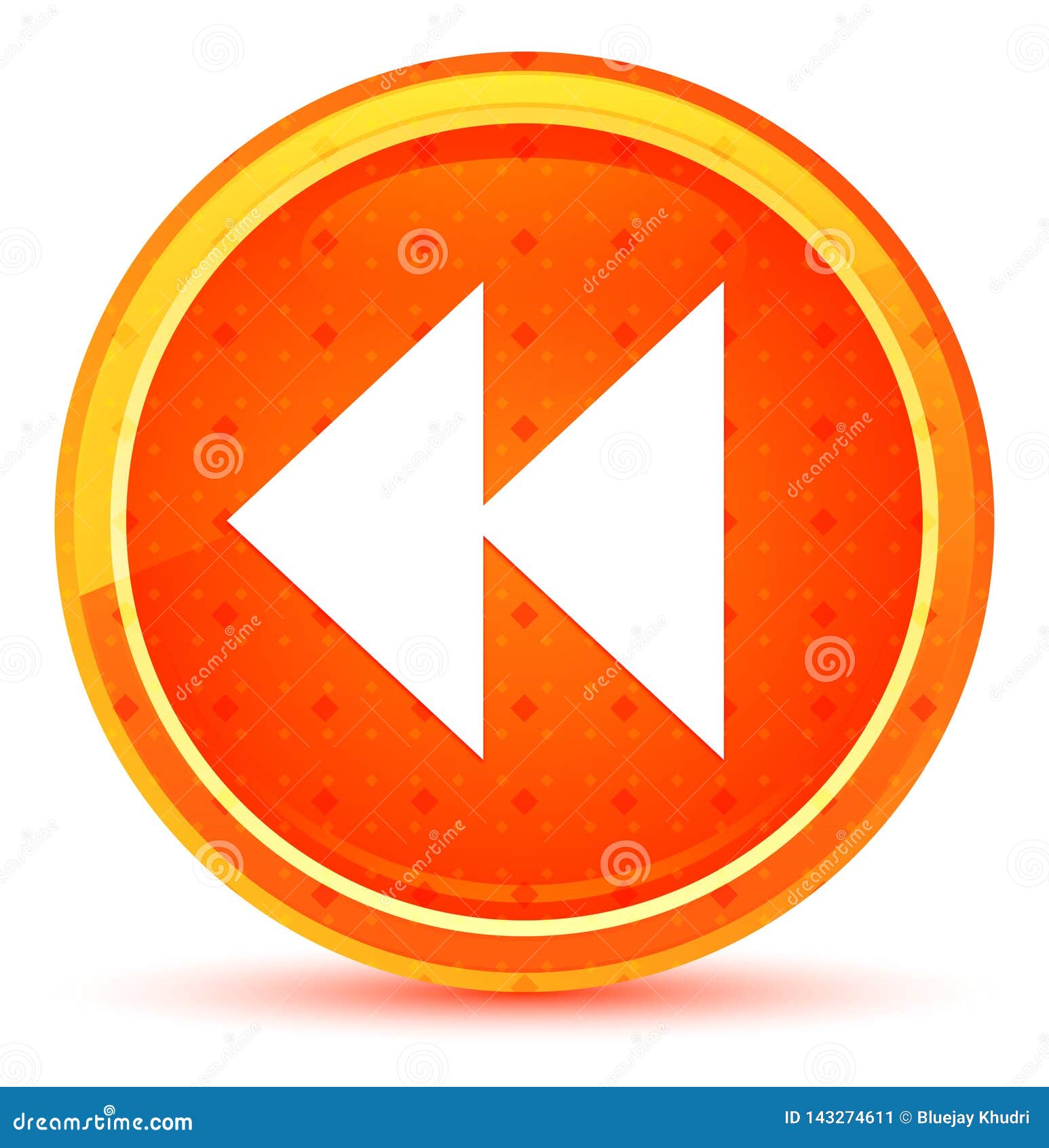 Jump Backward Icon Natural Orange Round Button Stock Illustration ...