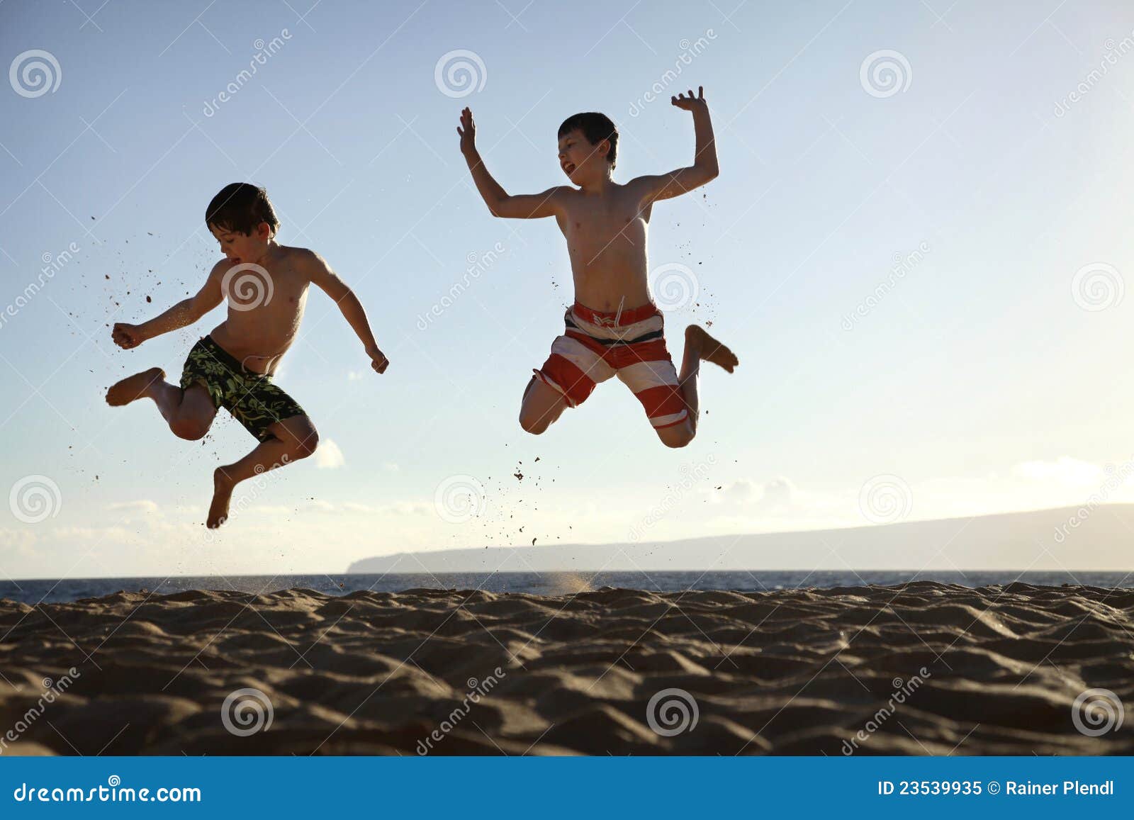 Jump at the beach stock image. Image of friends, celebration - 23539935