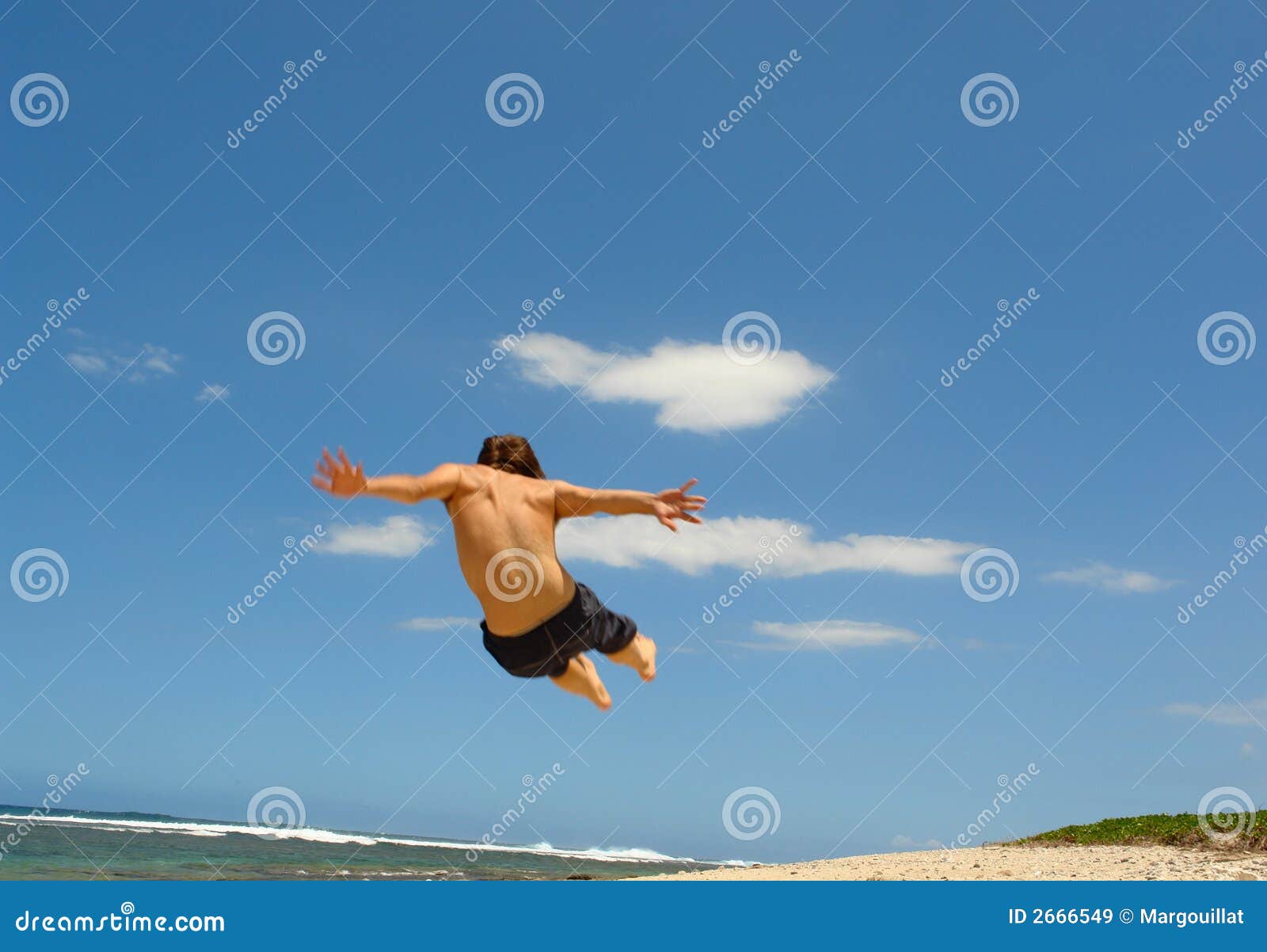 Jump on the beach, stock image. Image of freedom, happy - 2666549