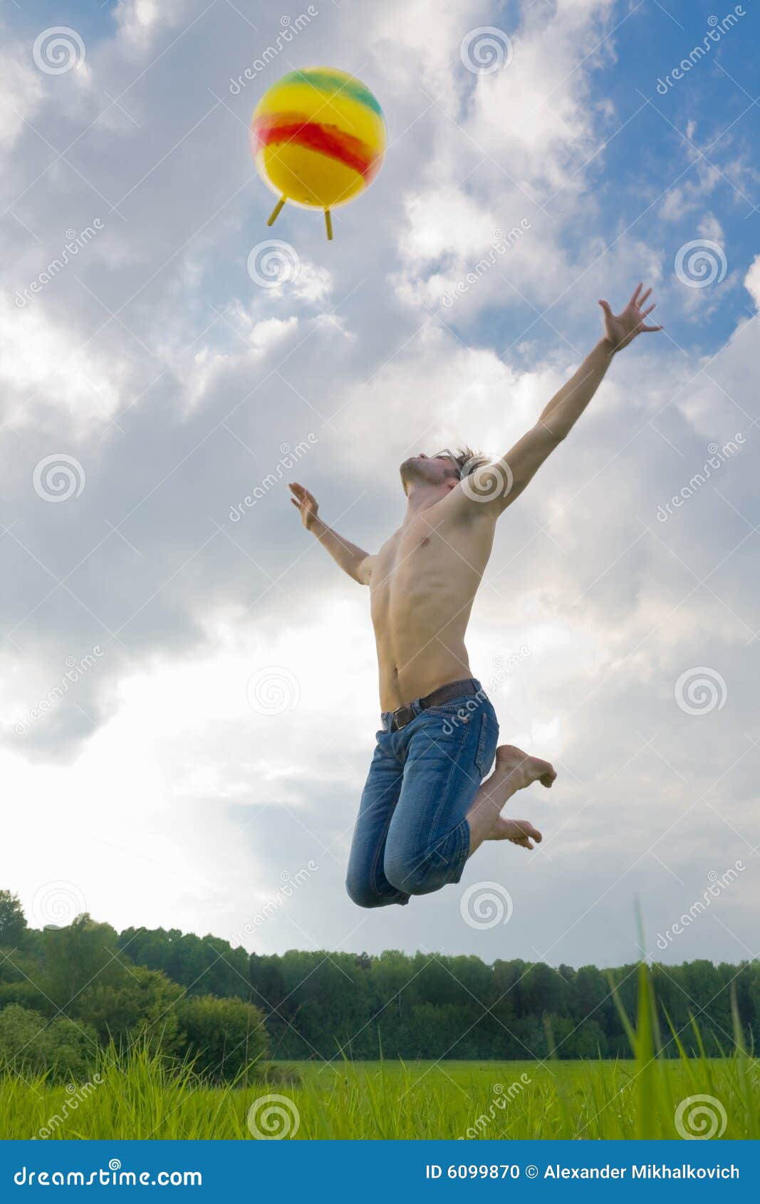 Jump behind a ball. stock photo. Image of pleasure, passion - 6099870