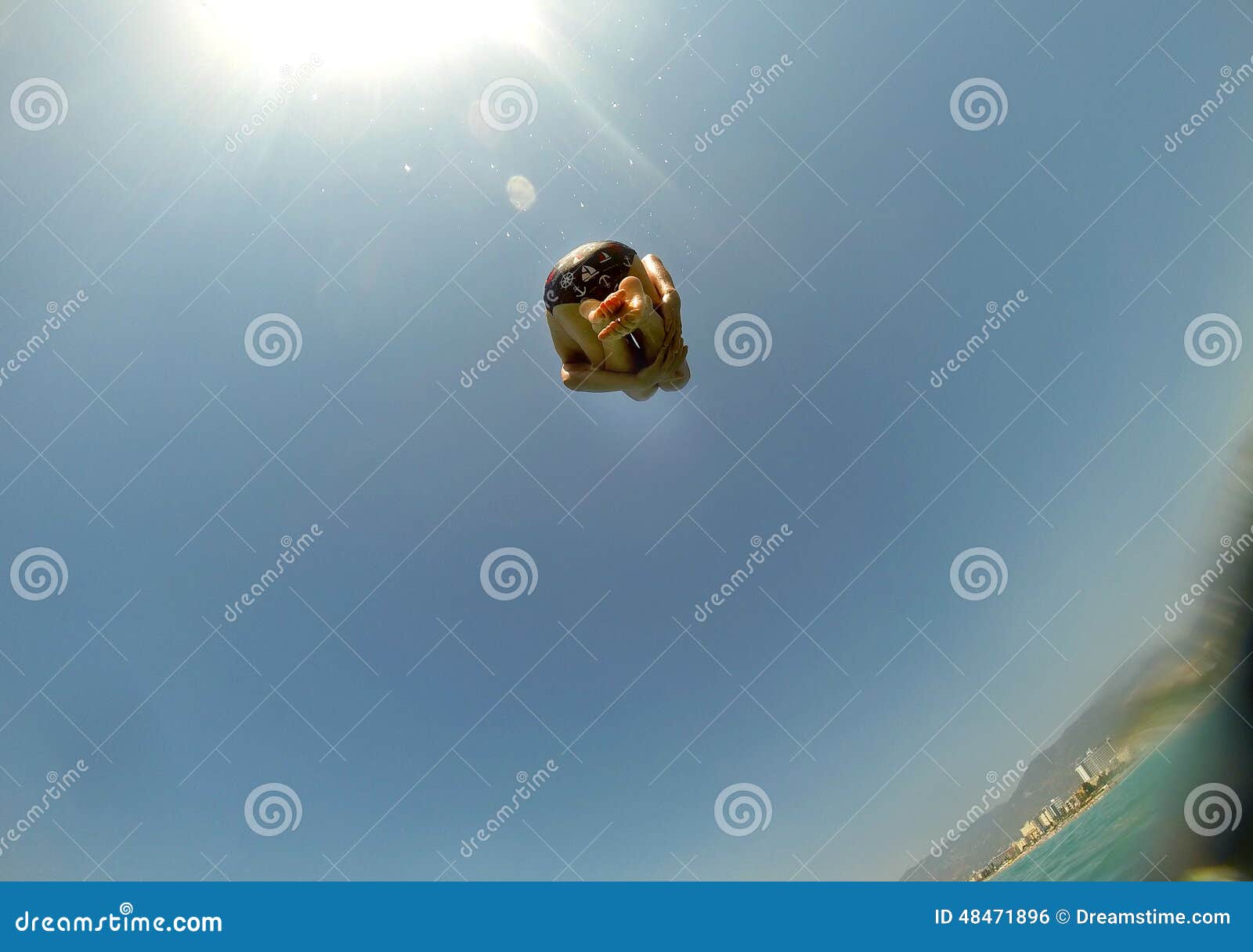 Jump bombs in the sea stock photo. Image of swim, open - 48471896