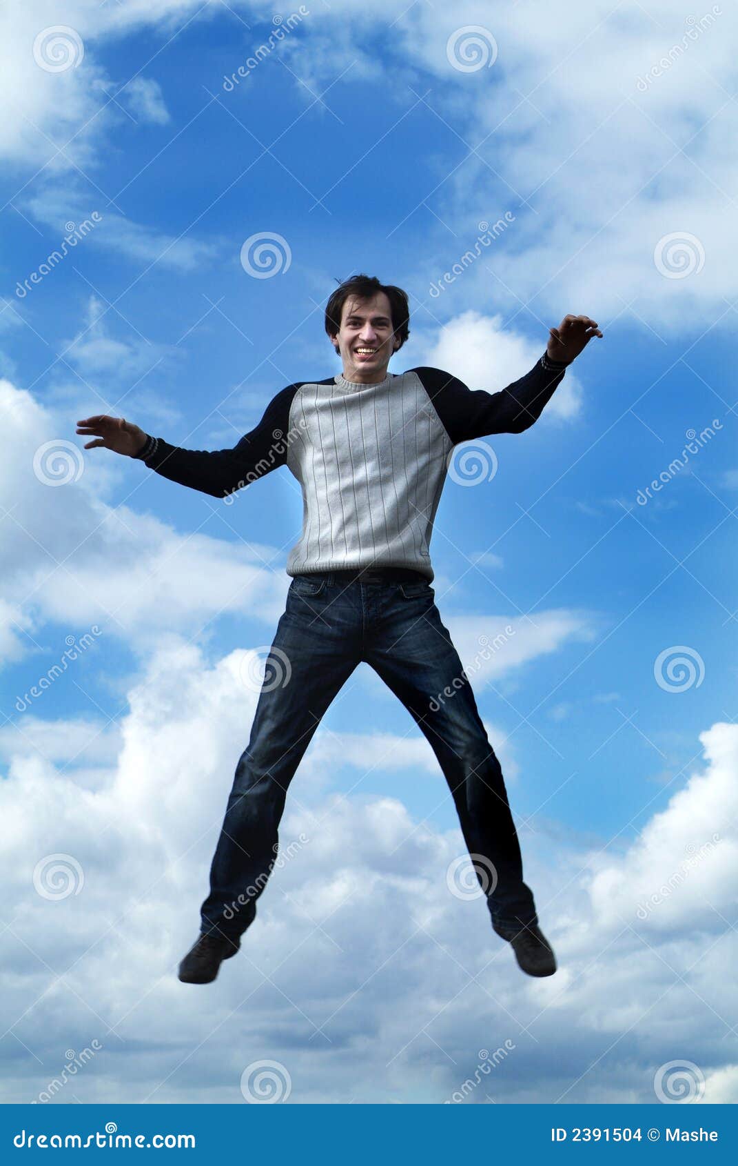 Jump boy stock photo. Image of blue, enjoying, females - 2391504