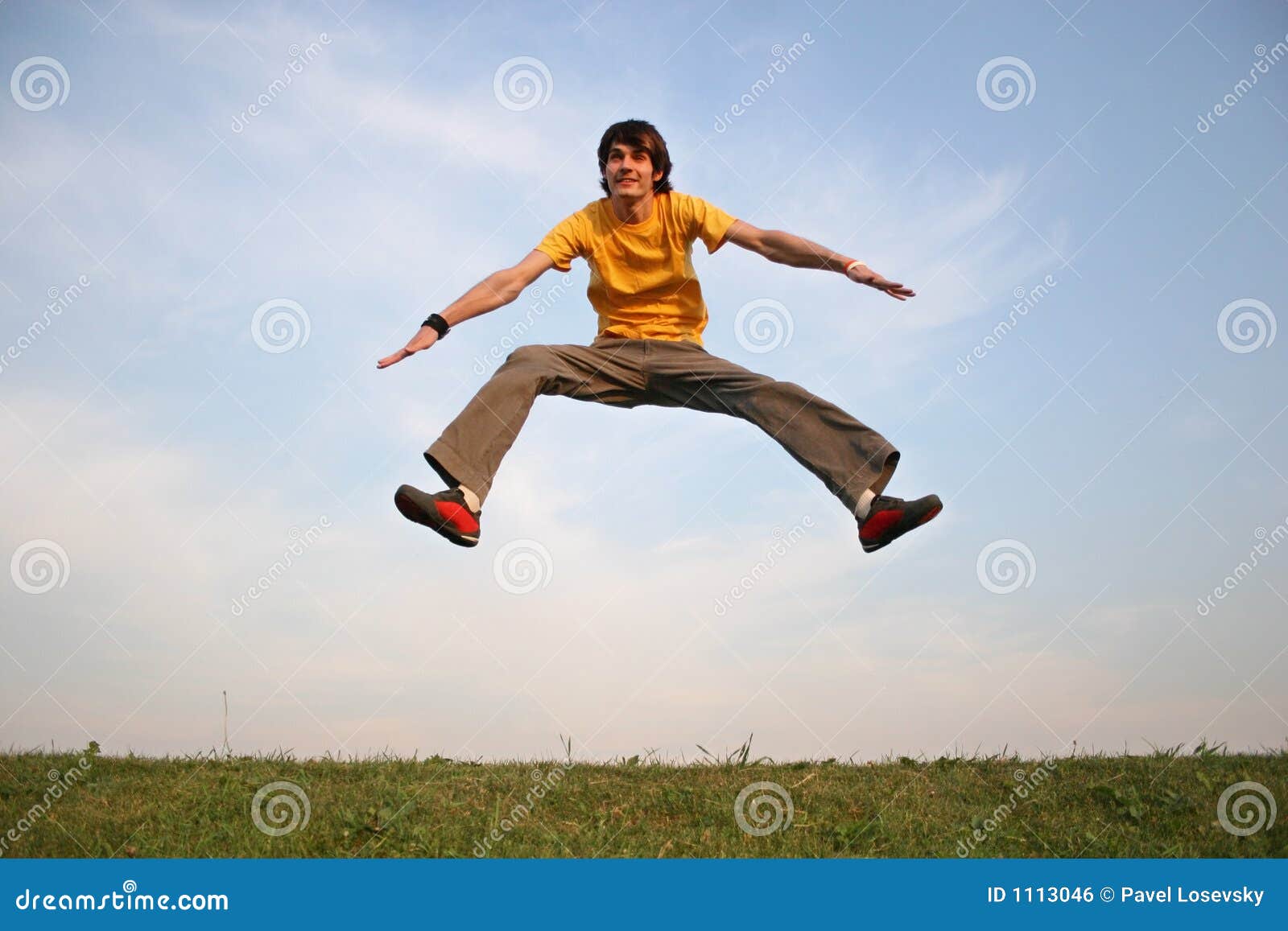 Jump boy on meadow 2 stock photo. Image of activity, cool - 1113046