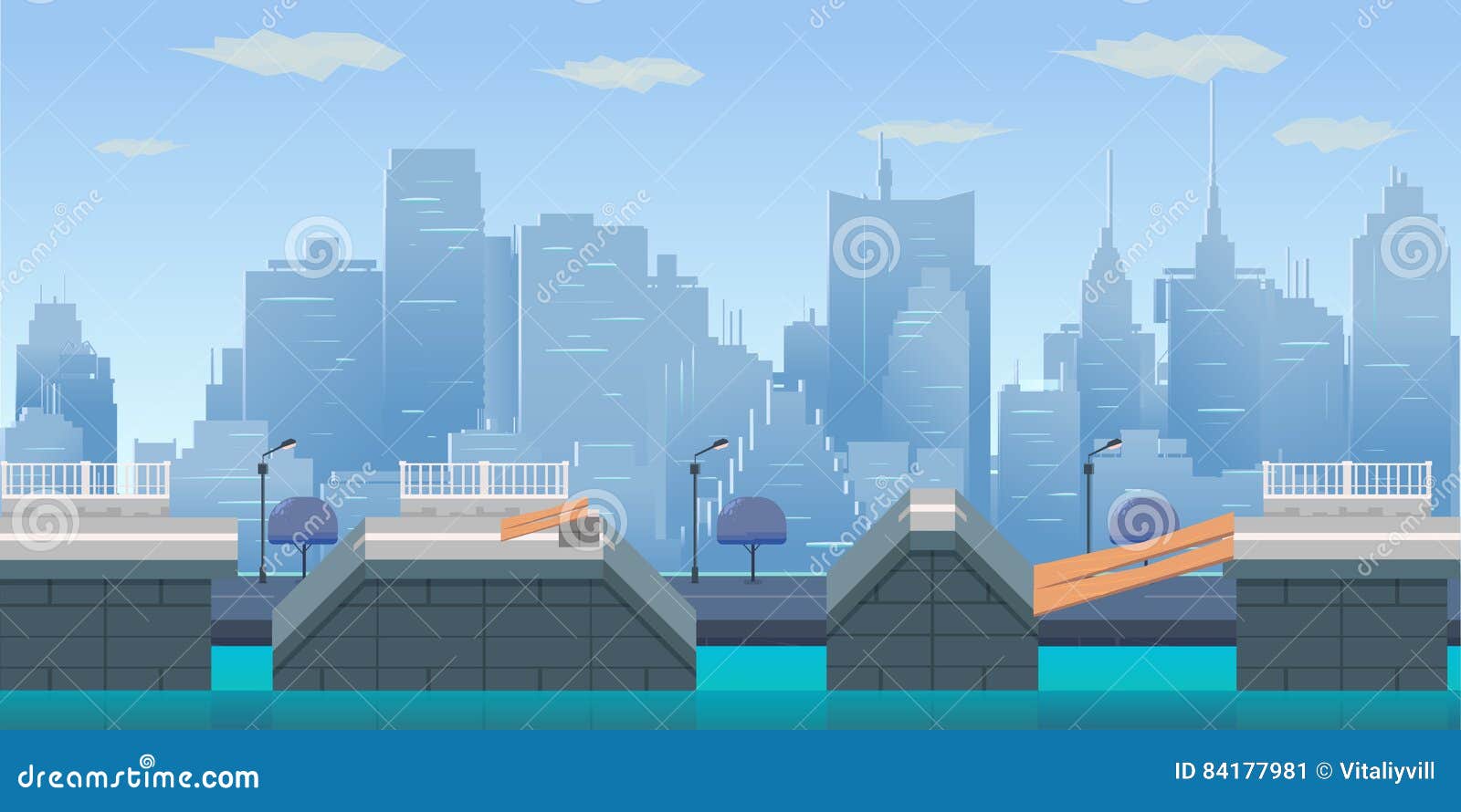 Jump City Game Background stock vector. Illustration of wall - 84177981