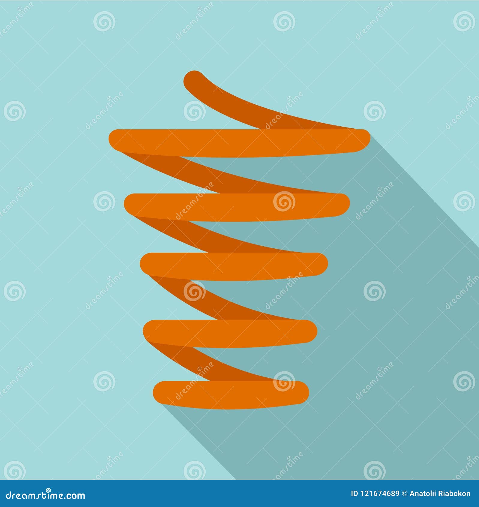 Jump coil icon, flat style stock vector. Illustration of isolated ...