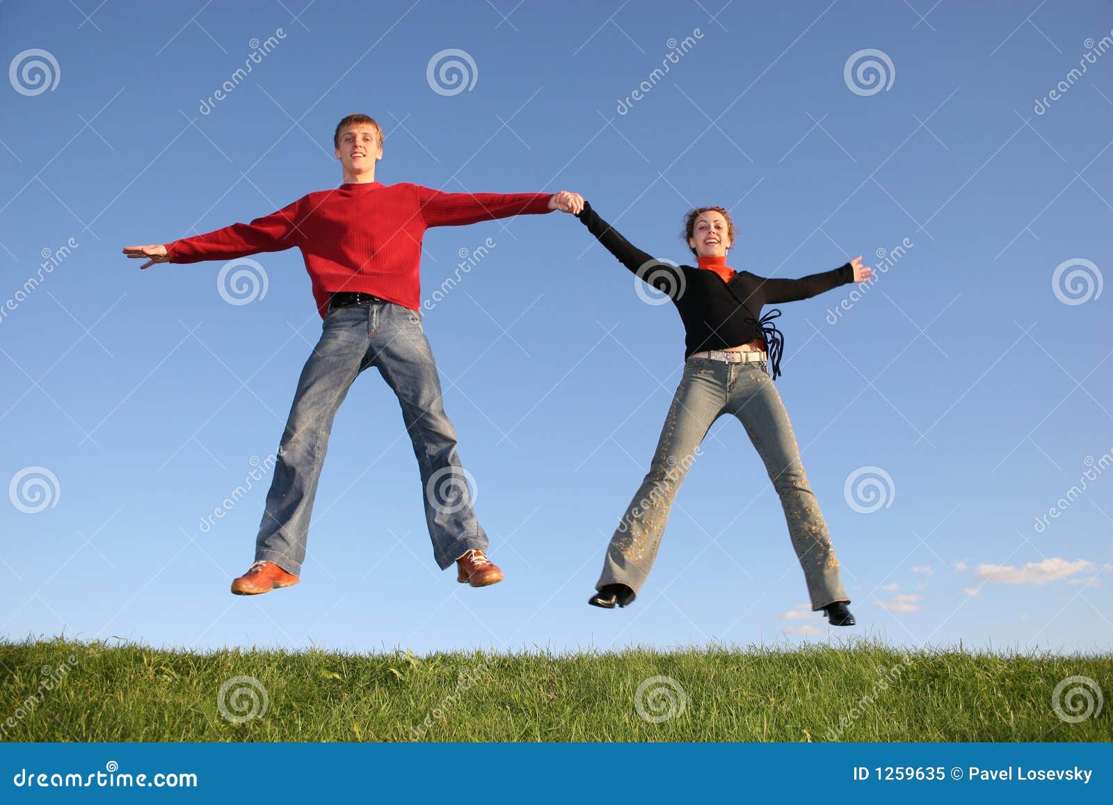 Jump couple stock image. Image of people, mental, jumping - 1259635