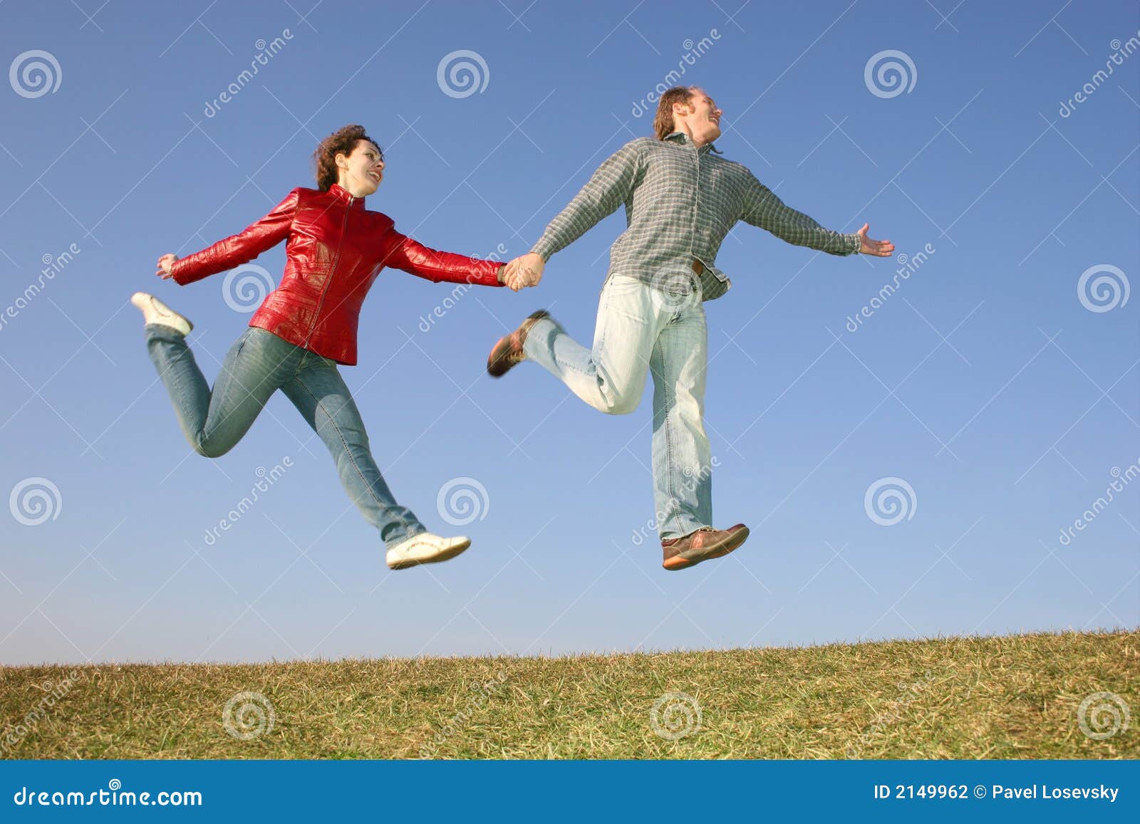 Jump couple stock photo. Image of outside, exercise, male - 2149962