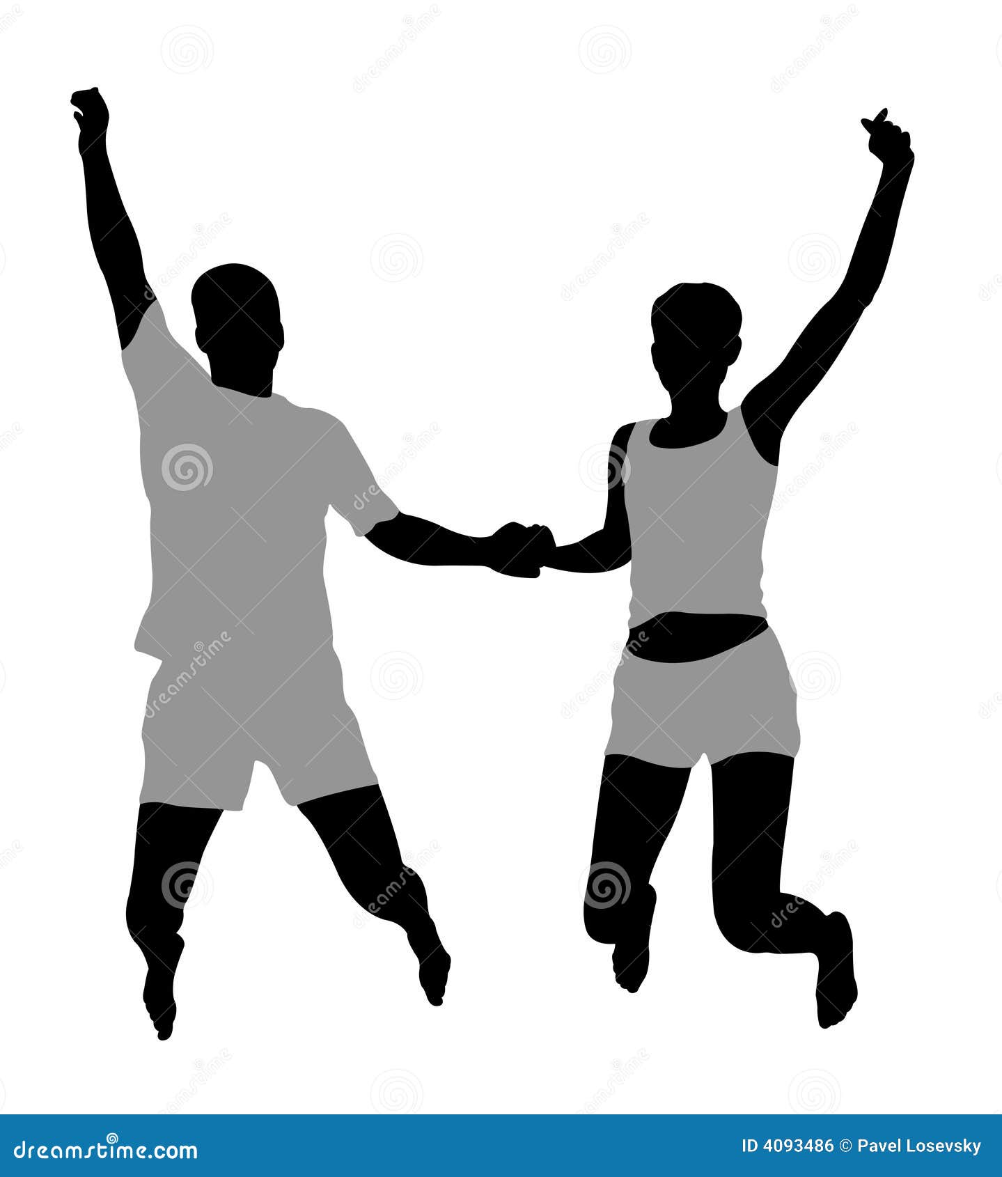 Jump couple vector stock vector. Illustration of activity - 4093486