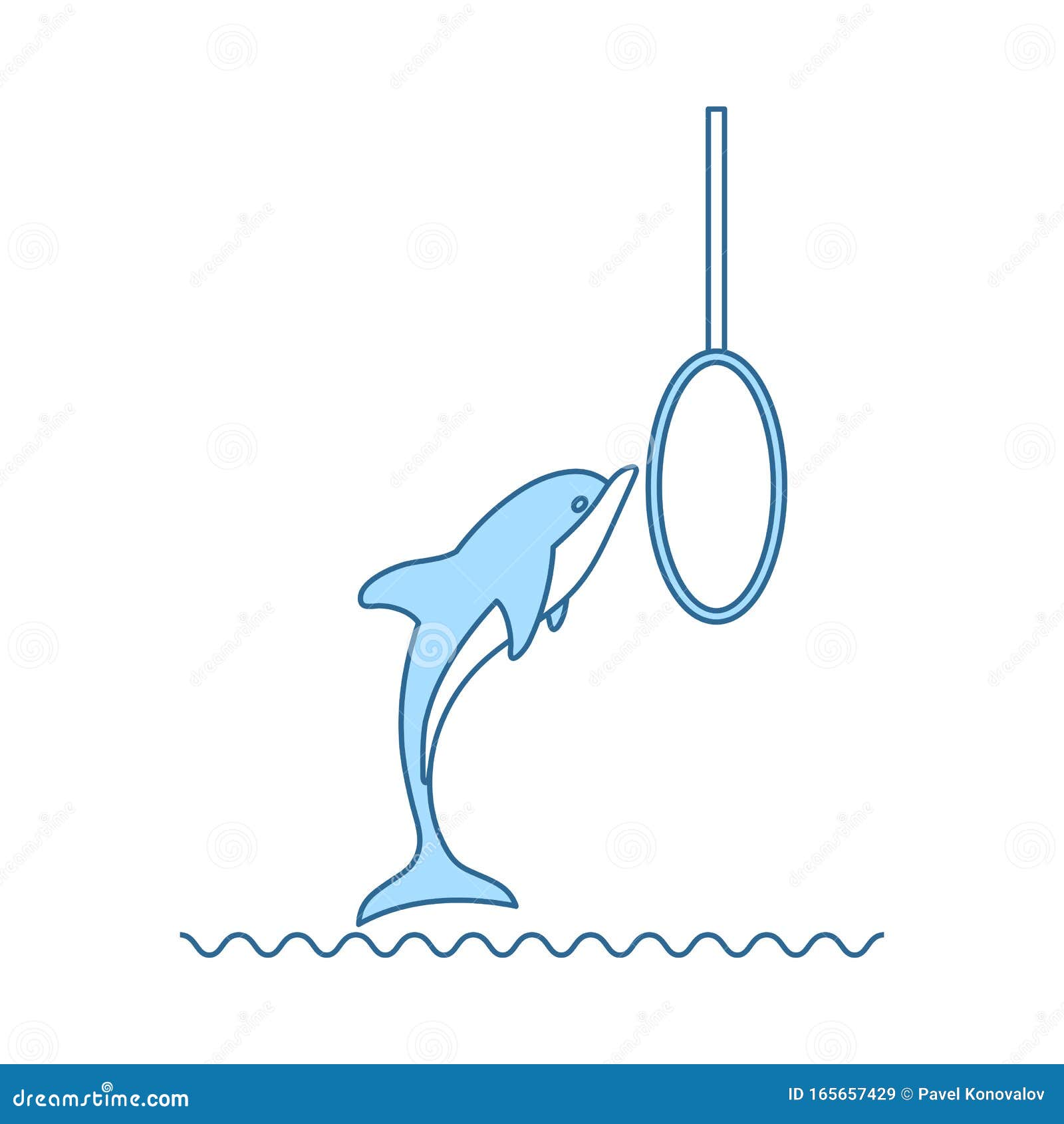 Jump Dolphin Icon stock vector. Illustration of wild - 165657429