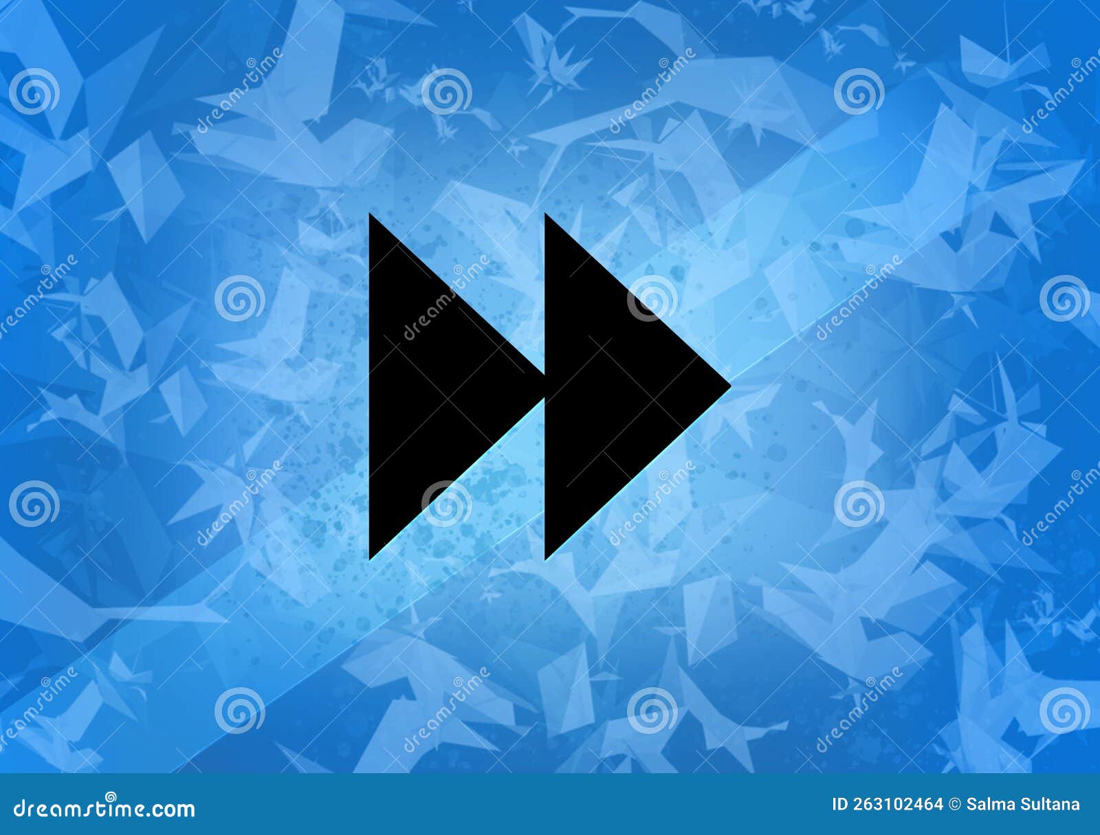 Jump Forward Aesthetic Abstract Icon on Blue Background Stock ...