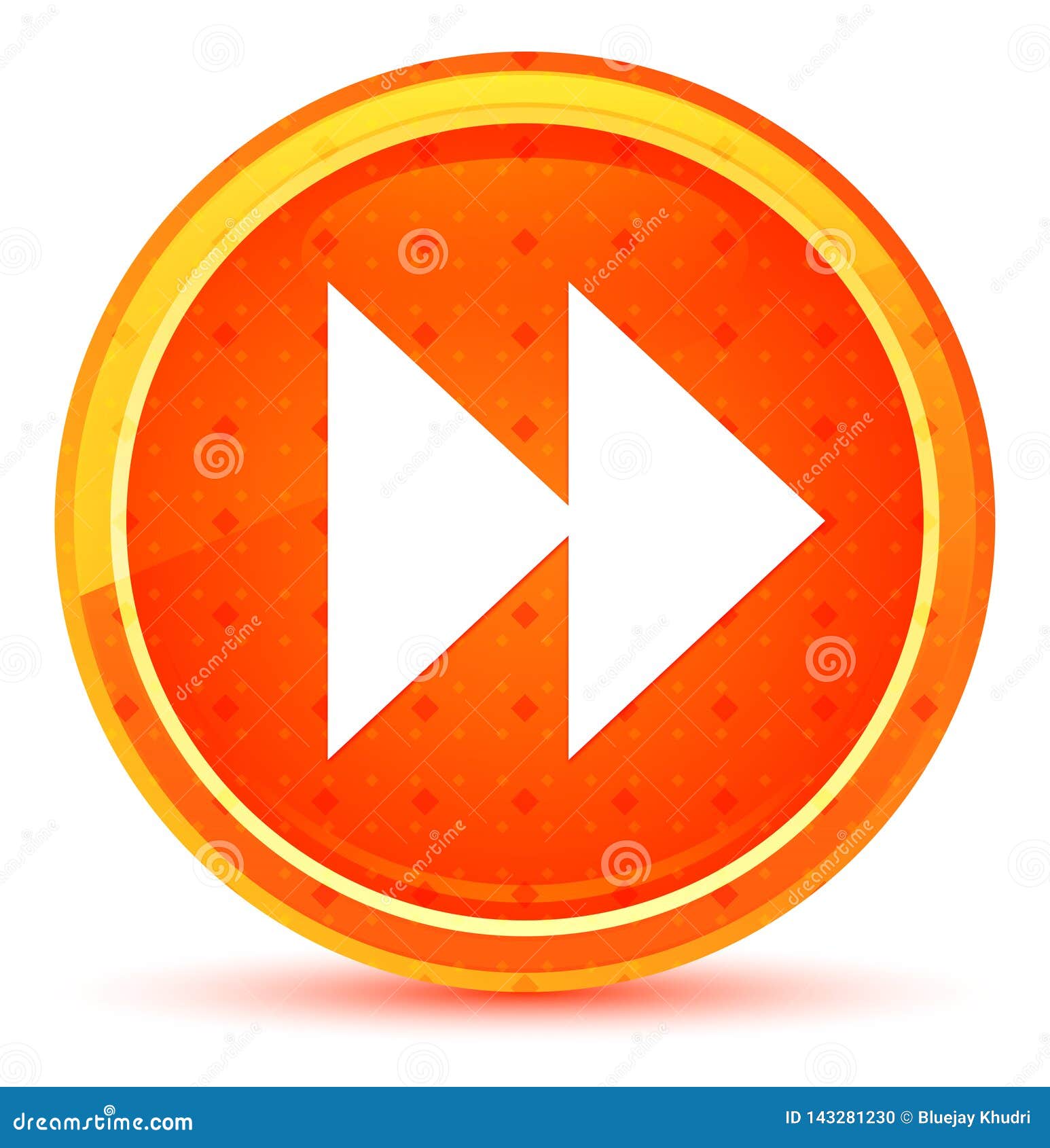 Jump Forward Icon Natural Orange Round Button Stock Illustration ...