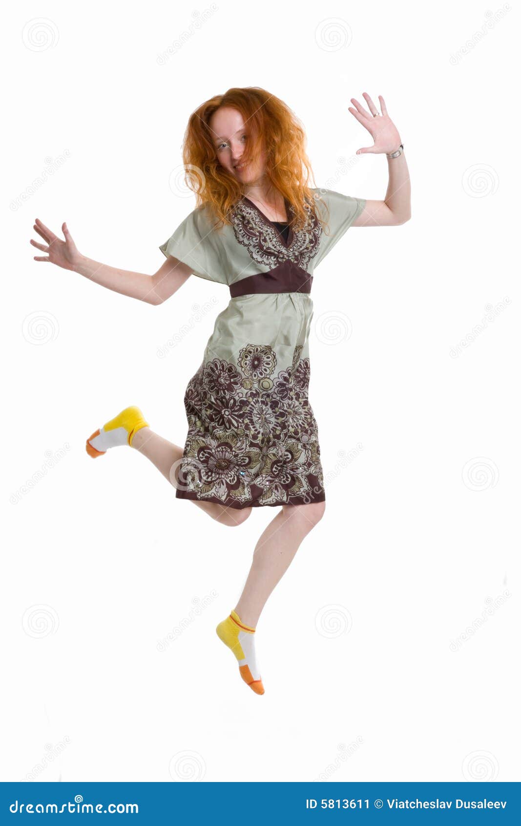 Jump of Freedom. Isolated Over White Stock Image - Image of flying ...