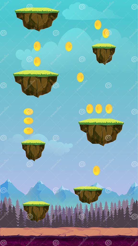 Jump Game User Interface Design for Tablet Illustration of a Funny ...
