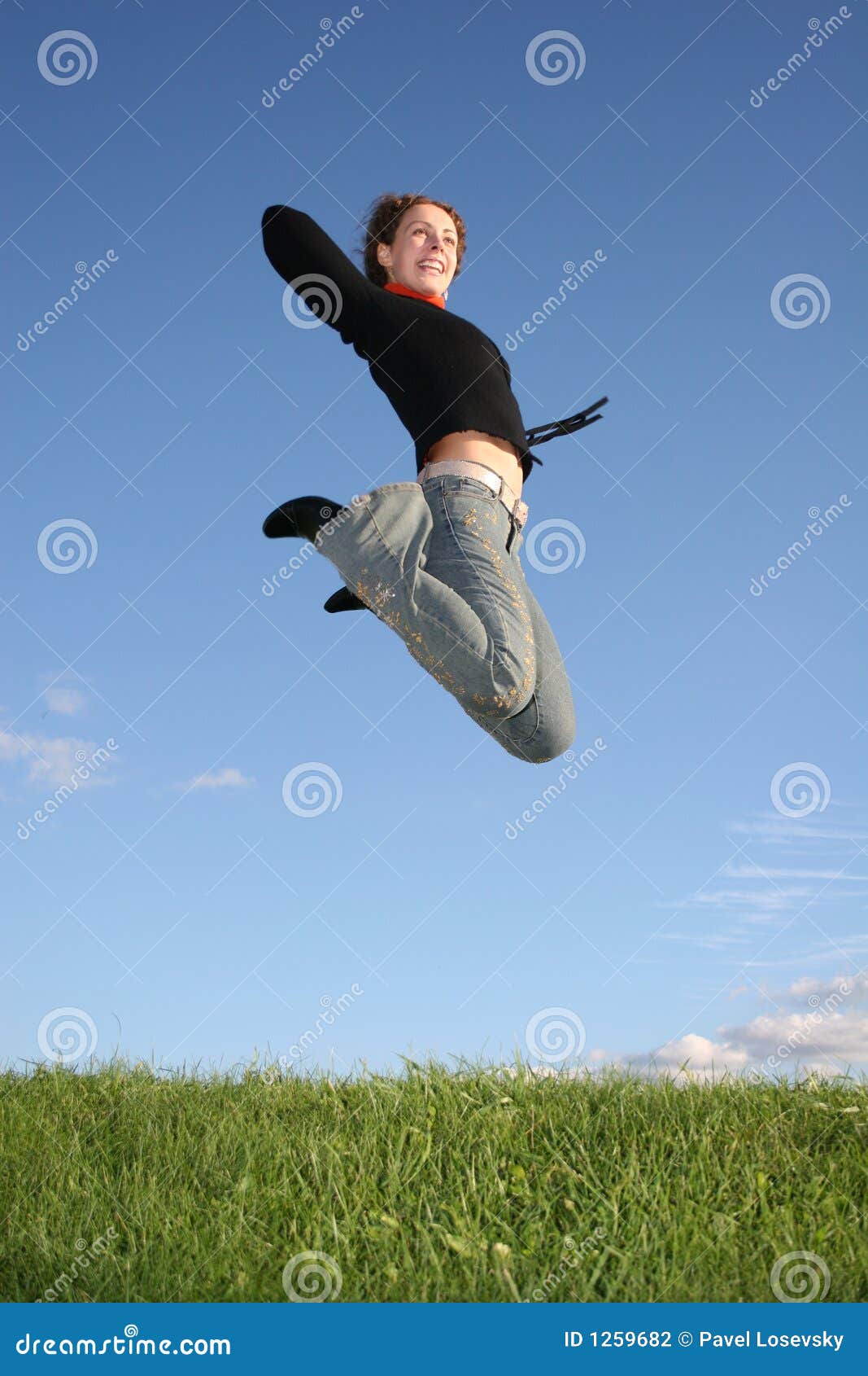 Jump girl stock photo. Image of glad, enjoying, beauty - 1259682