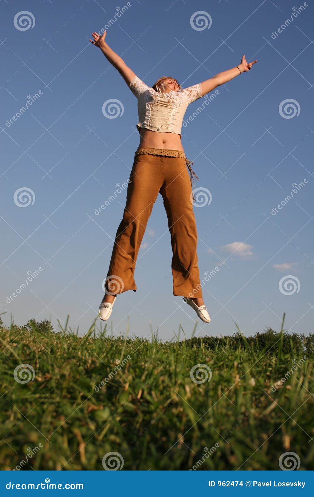 Jump girl stock photo. Image of legs, blue, nice, enthusiasm - 962474