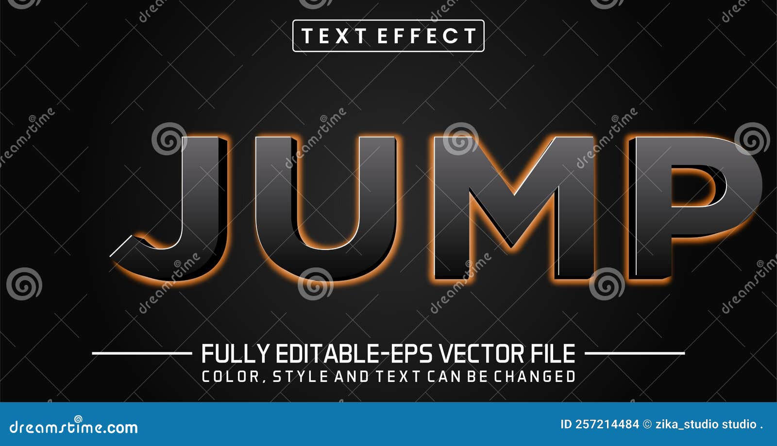 Jump Glowing Orange Light Background Text Effect. Editable Text Effect ...