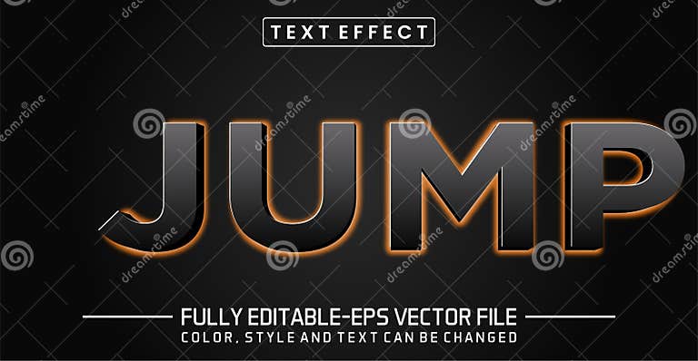 Jump Glowing Orange Light Background Text Effect. Editable Text Effect ...