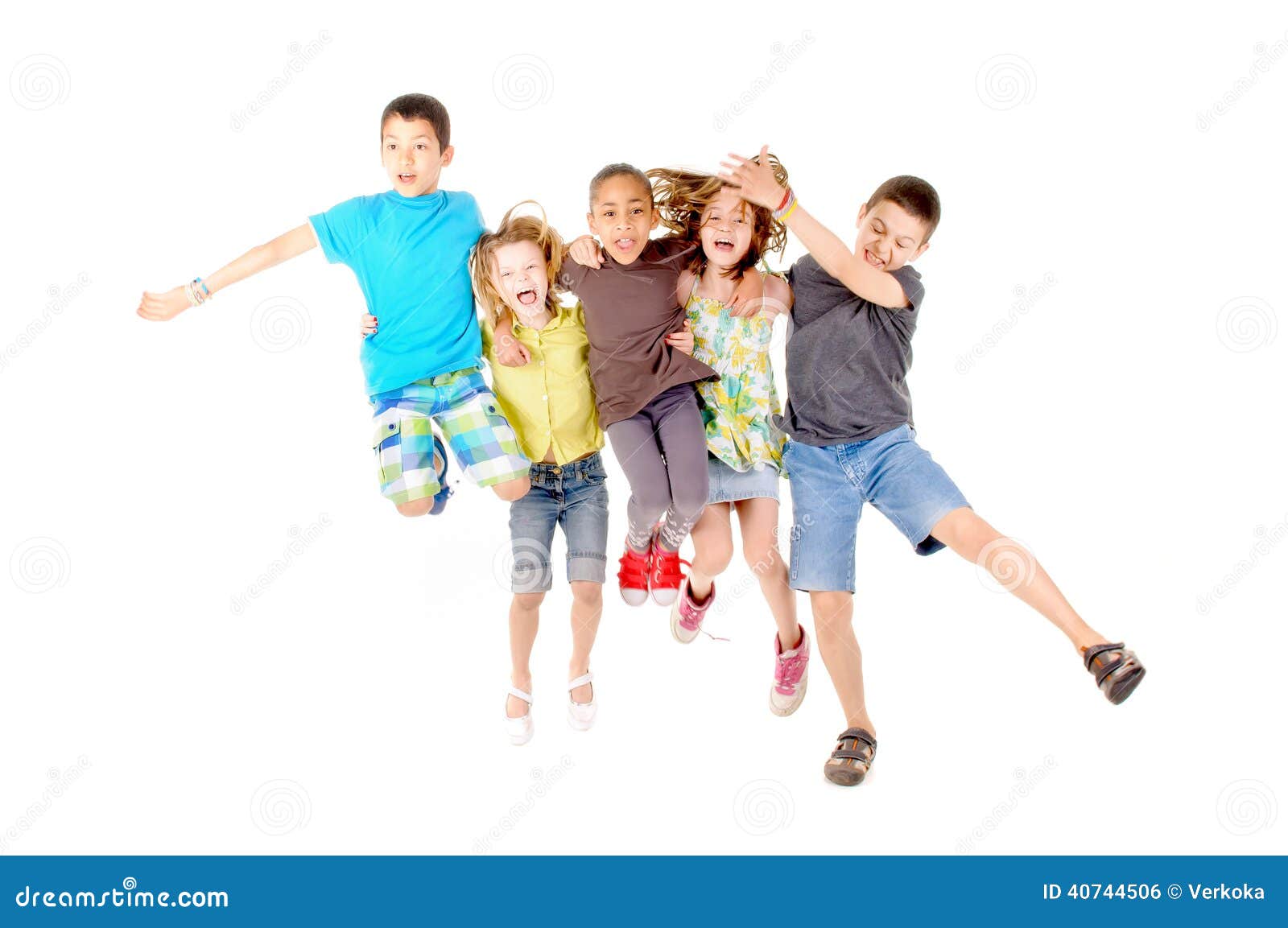 Jump stock photo. Image of cute, girl, happiness, leisure - 40744506