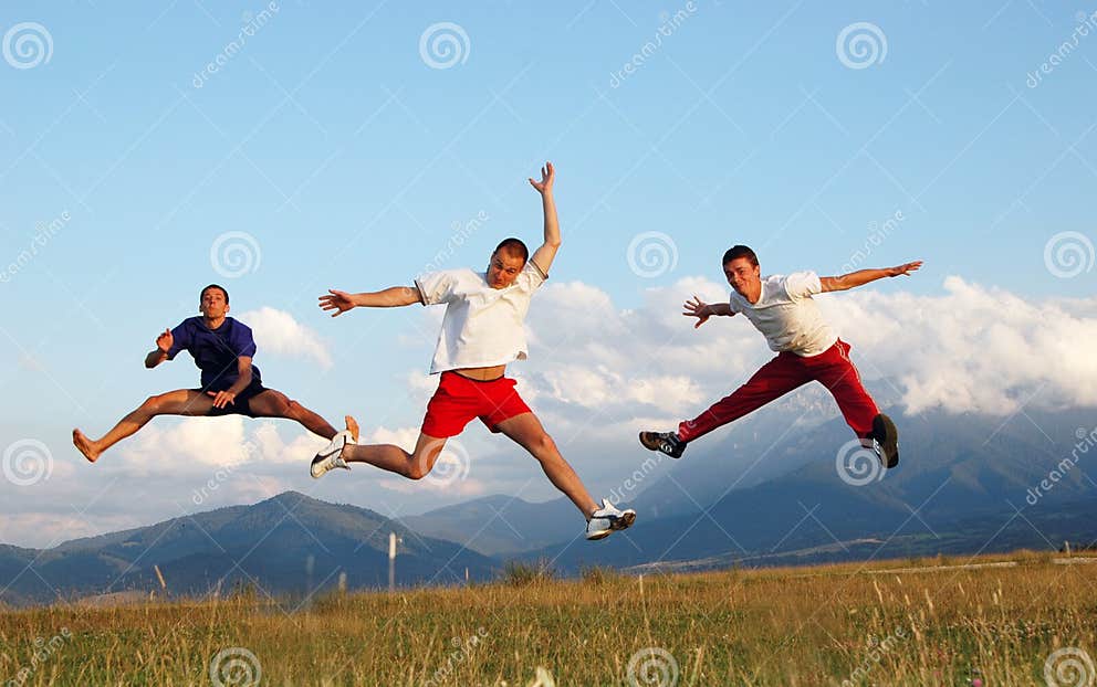 Jump for joy stock image. Image of arms, rocks, action - 1087799