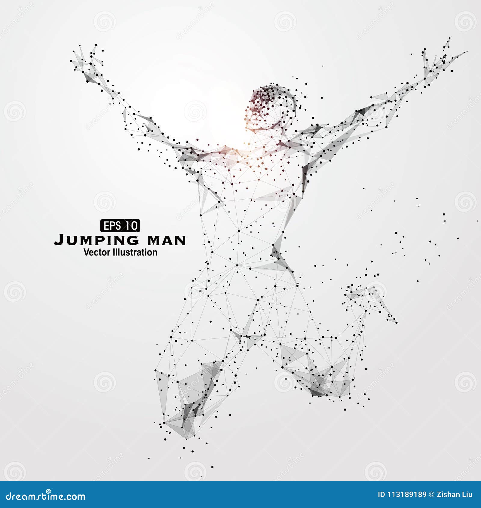 Jump Man, Points, Lines and Connected To Form, Illustration. Stock ... Jump Man, Points, Lines and Connected To Form, Illustration. Stock ...