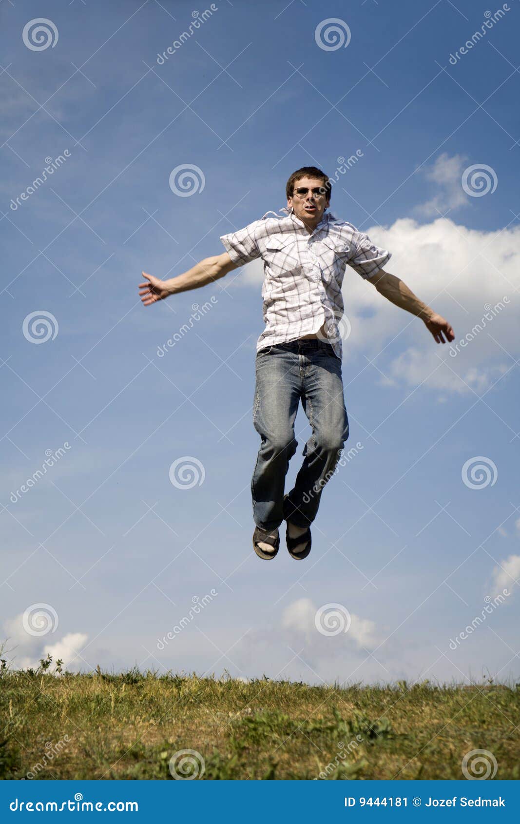 Jump of man and sky stock image. Image of play, jump, jumper - 9444181