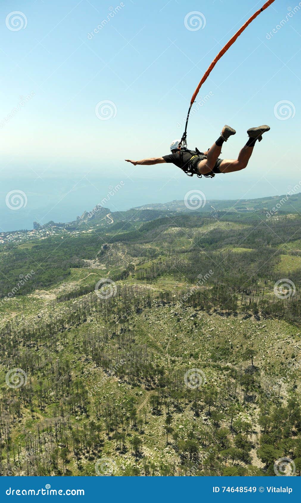 Jump off the cliff. stock image. Image of risk, cord - 74648549