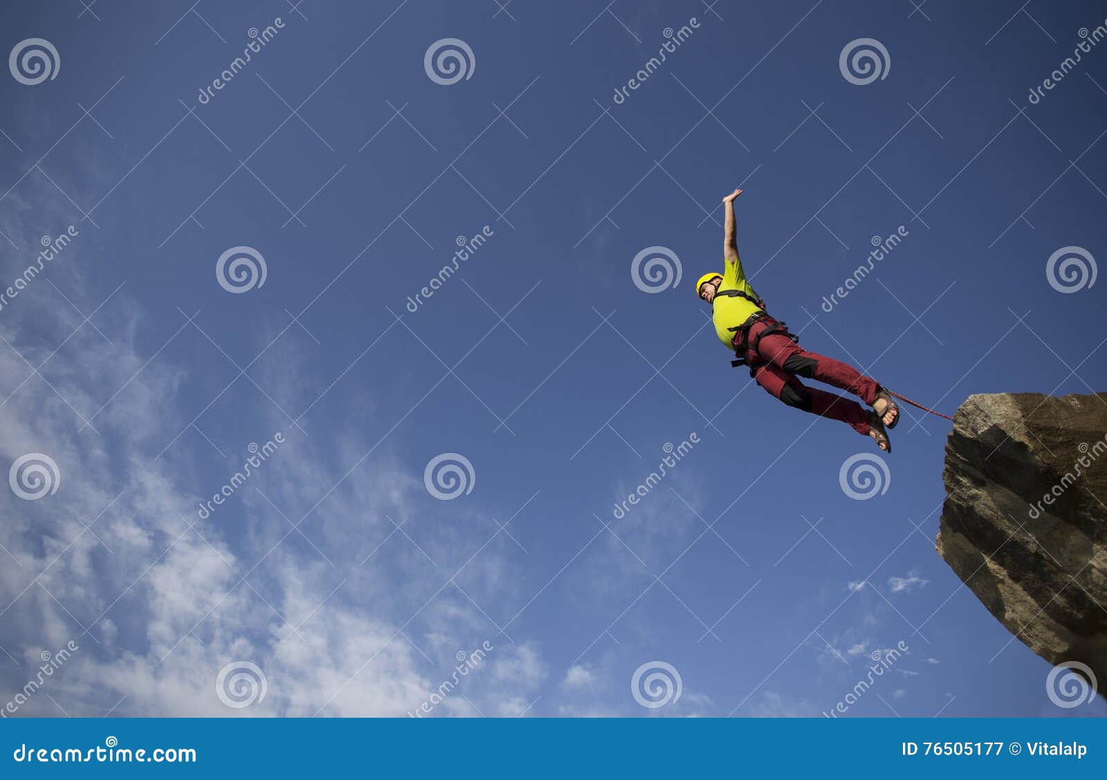 Jump off a cliff. stock image. Image of courage, challenge - 76505177