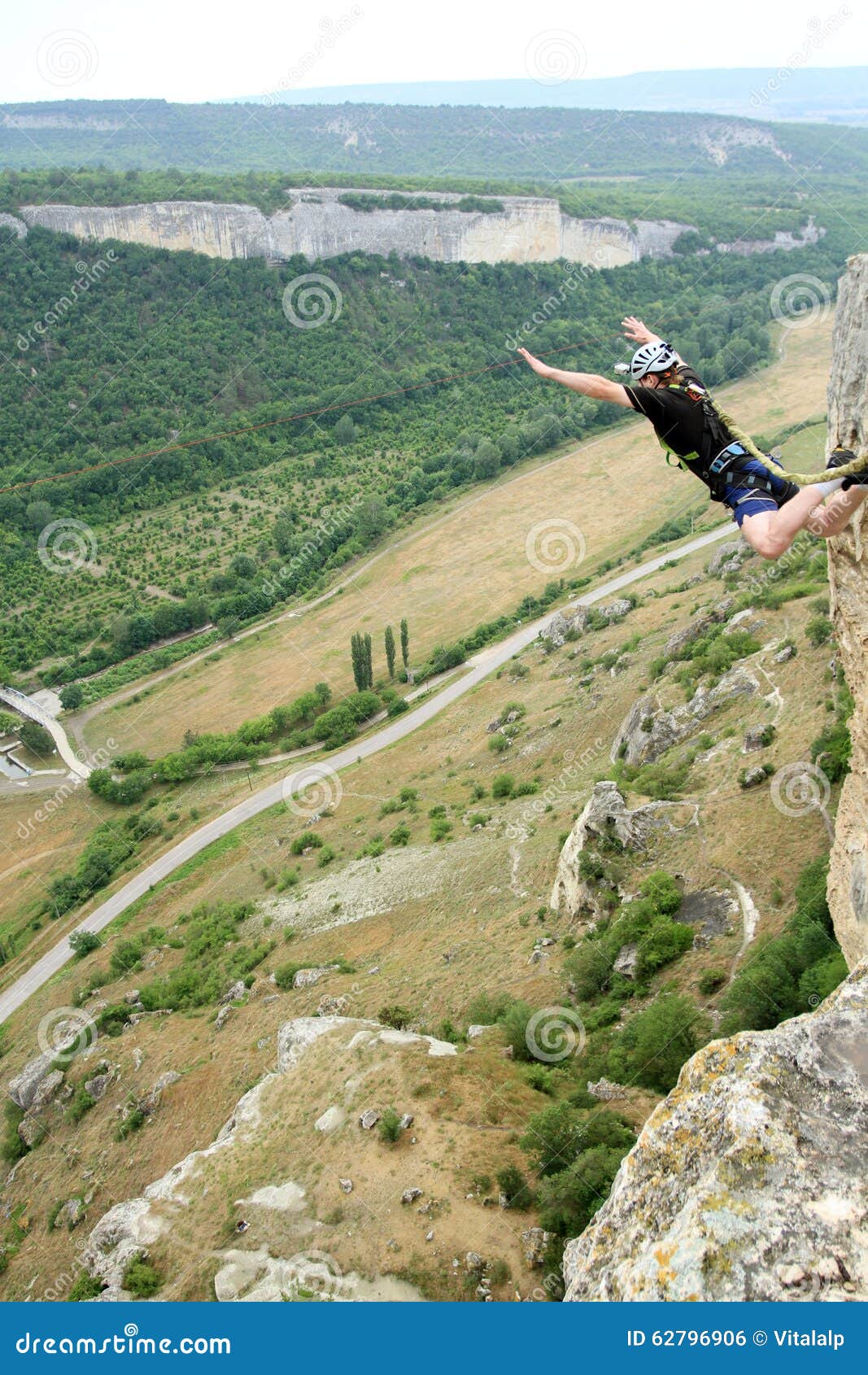 Jump Off a Cliff with a Rope. Stock Photo - Image of color, danger ...