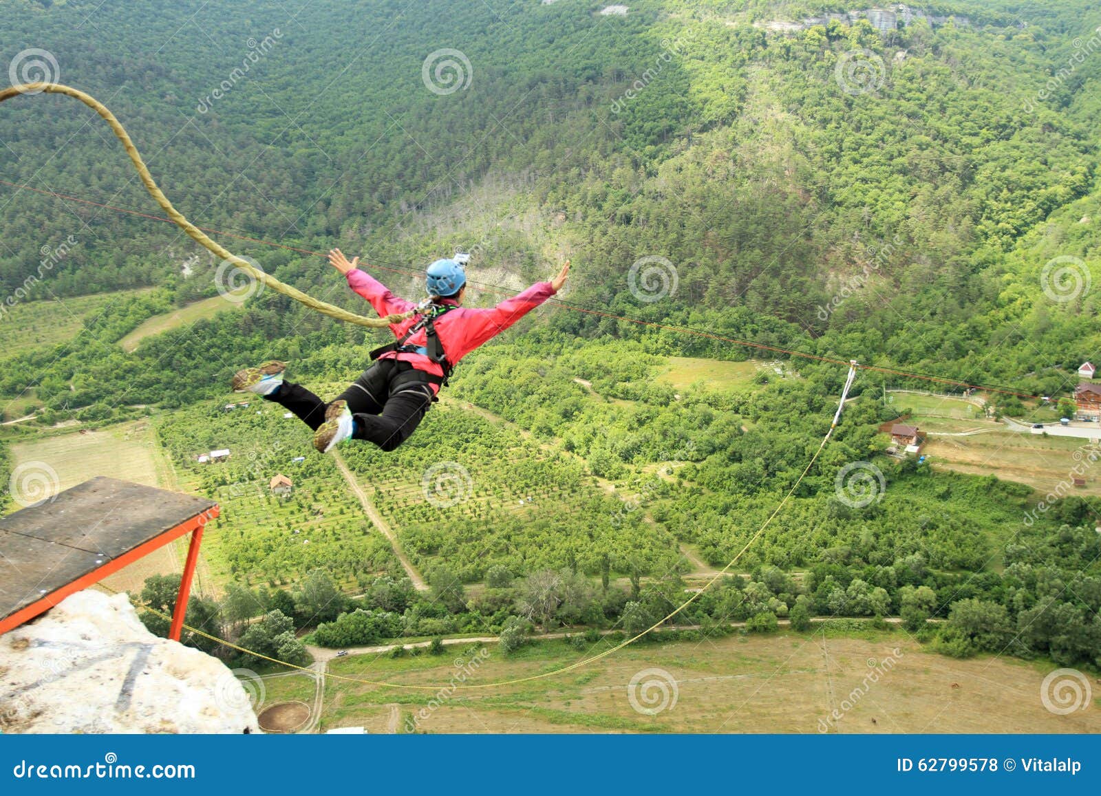 Jump Off a Cliff with a Rope. Stock Photo - Image of danger, courage ...
