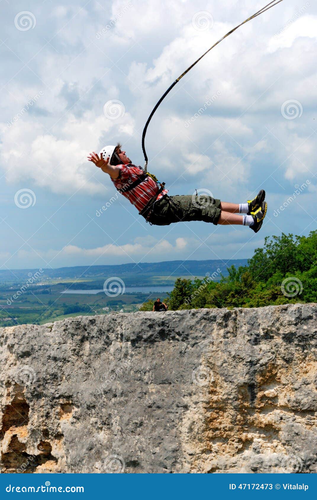 Jump Off a Cliff with a Rope.Bungee Jumping Stock Image - Image of ...