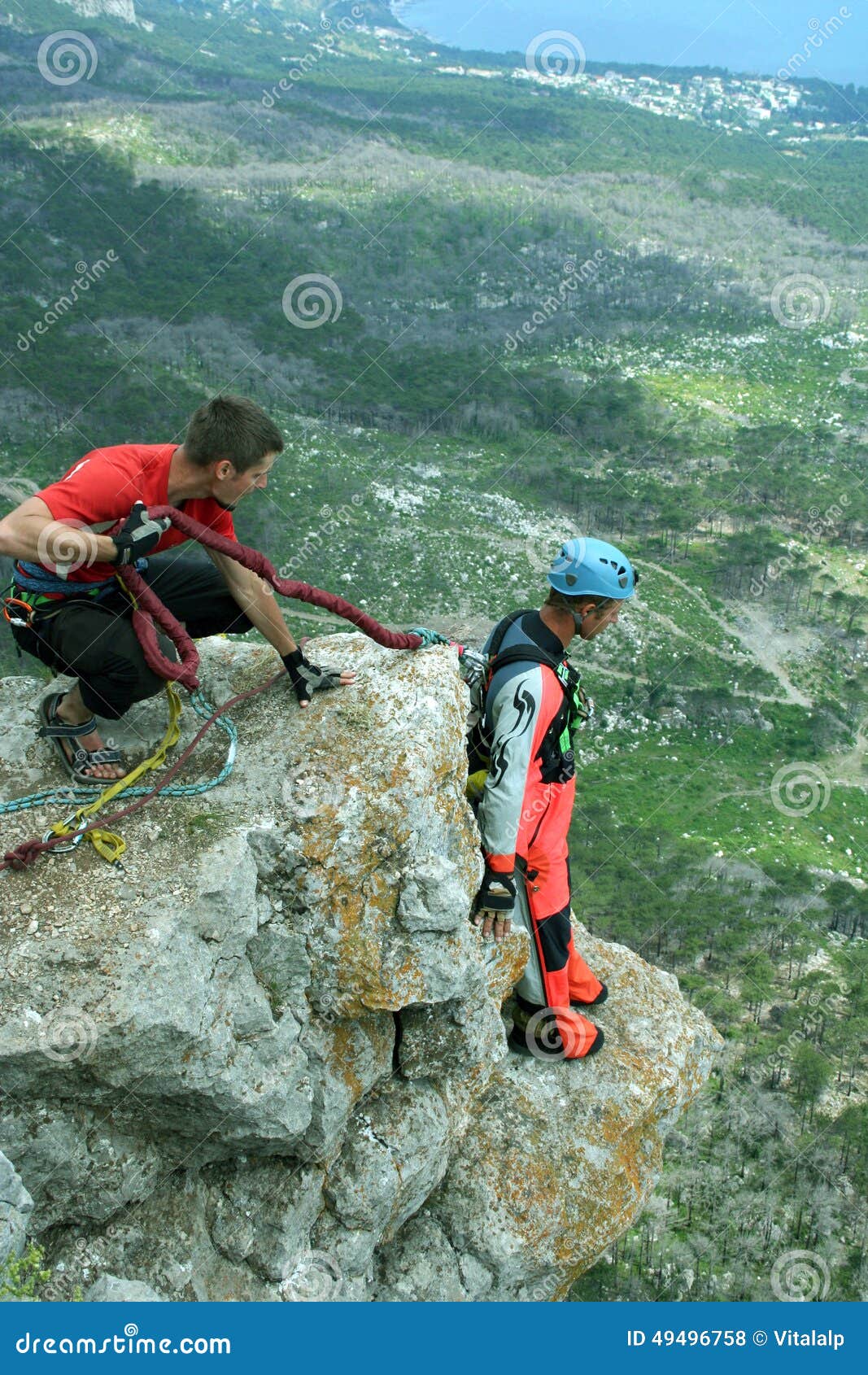 Jump Off a Cliff with a Rope. Stock Photo - Image of adventure ...