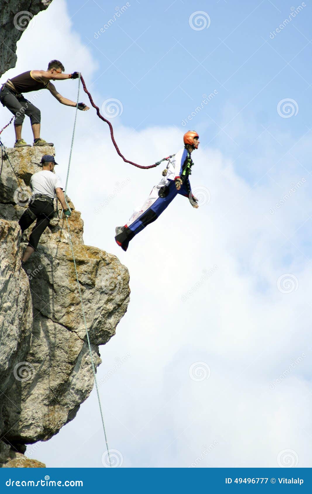 Jump Off a Cliff with a Rope. Stock Image - Image of falling, freedom ...