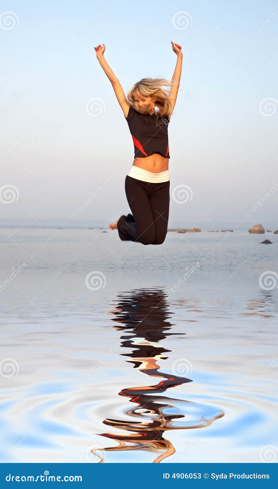 Jump over water stock image. Image of happiness, freedom - 4906053